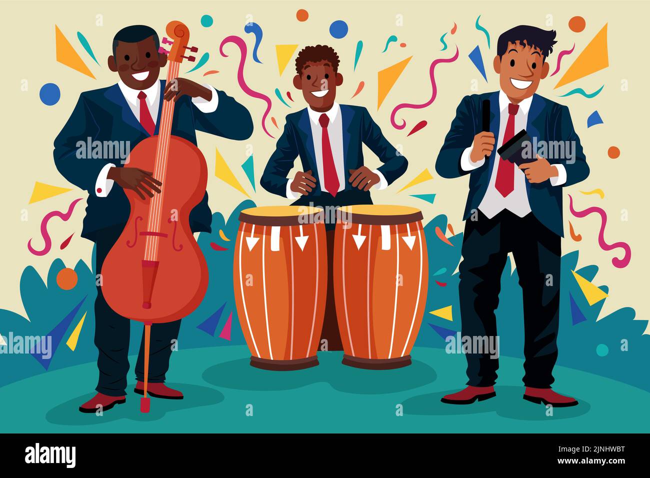 Latin music band illustration Vector illustration Stock Vector Image ...