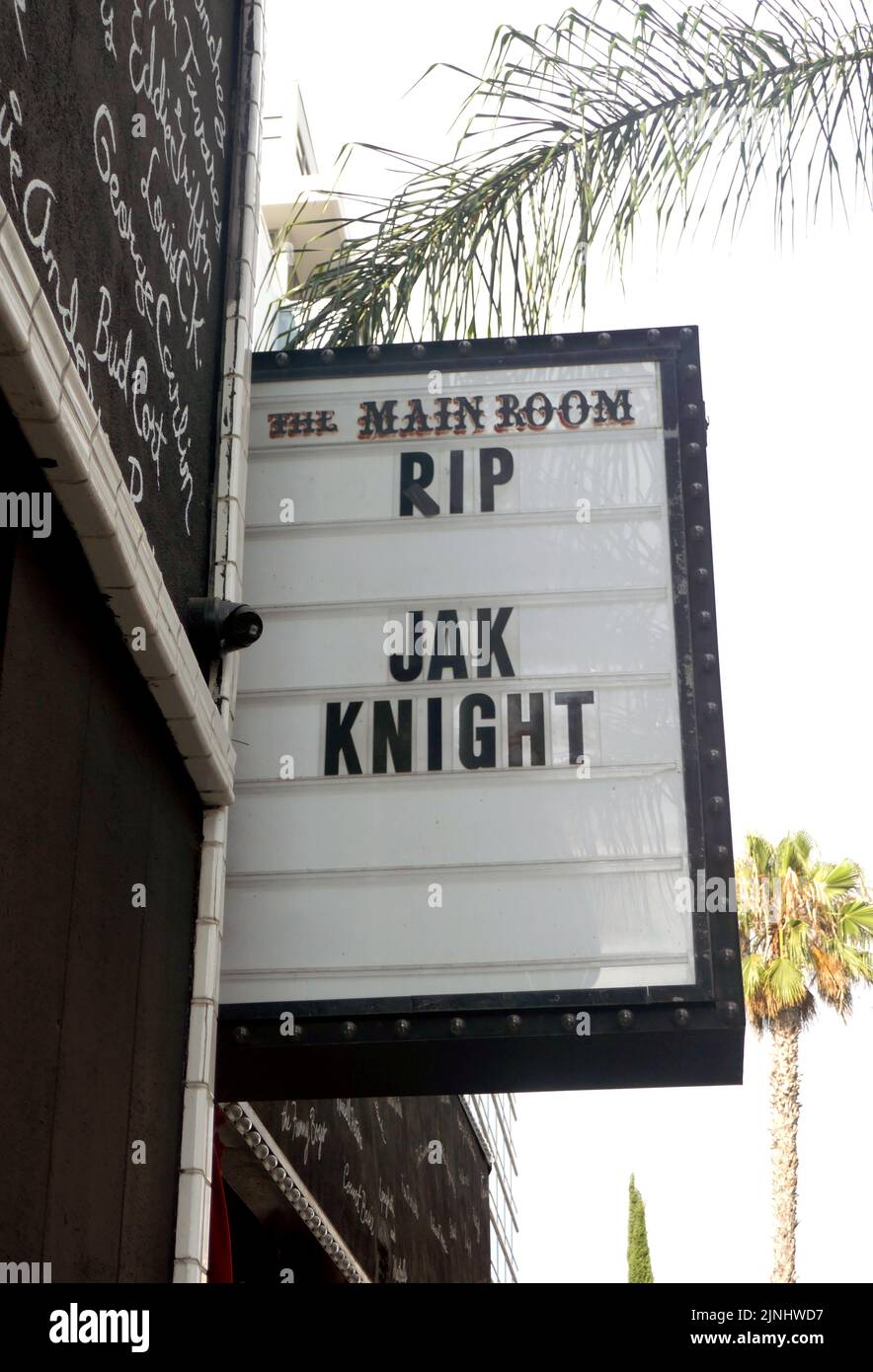 Los Angeles, California, USA 31st July 2022 RIP Jak Knight Marquee at ...