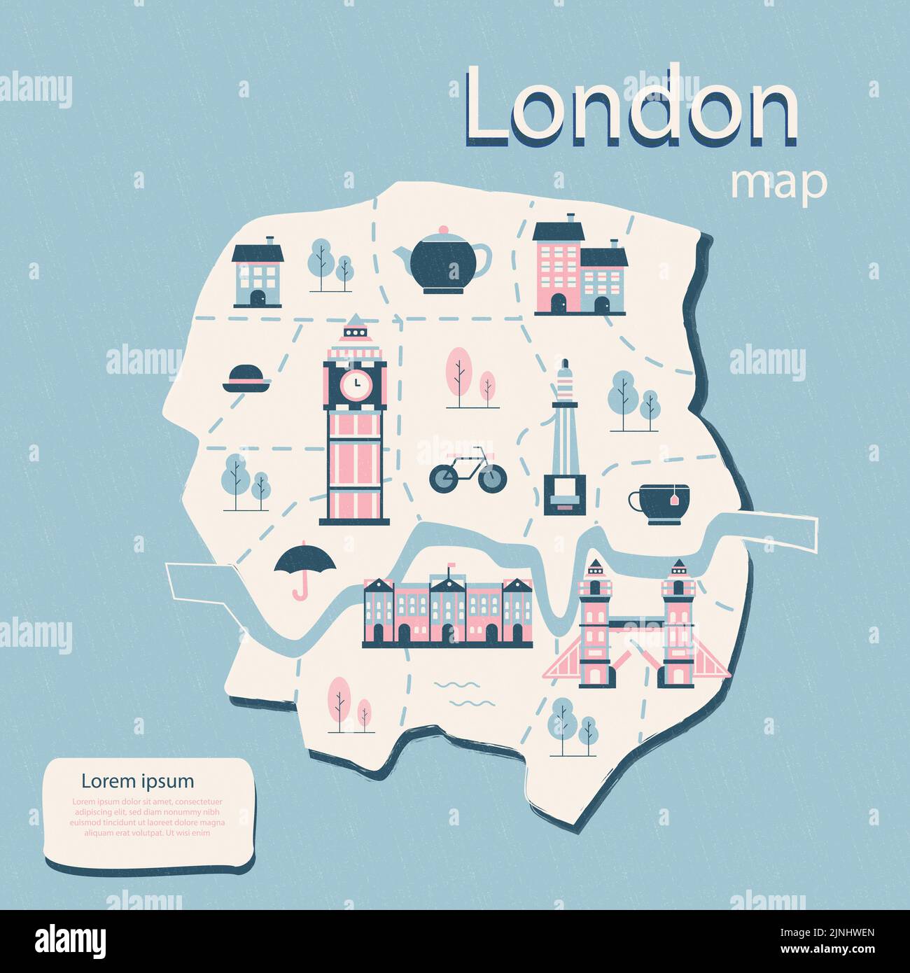 Hand drawn town map illustration Vector illustration Stock Vector Image ...