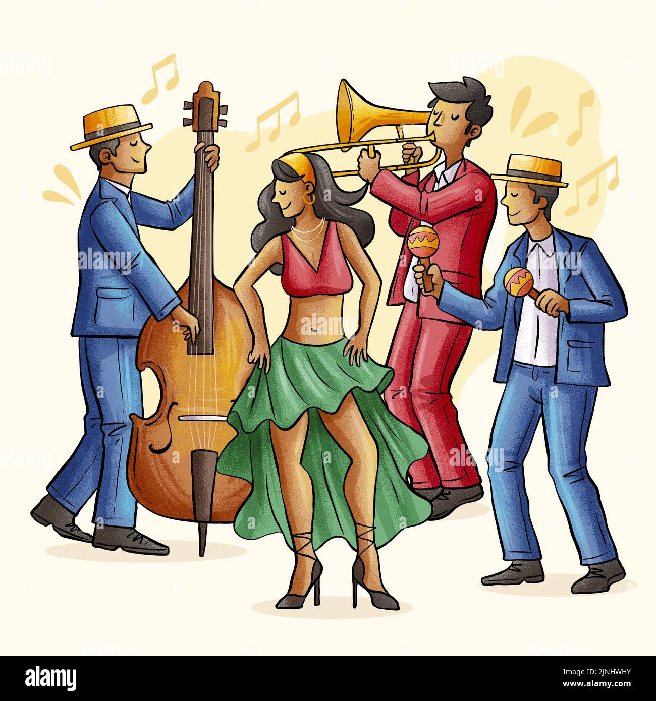 Latin music band illustration Vector illustration Stock Vector Image ...