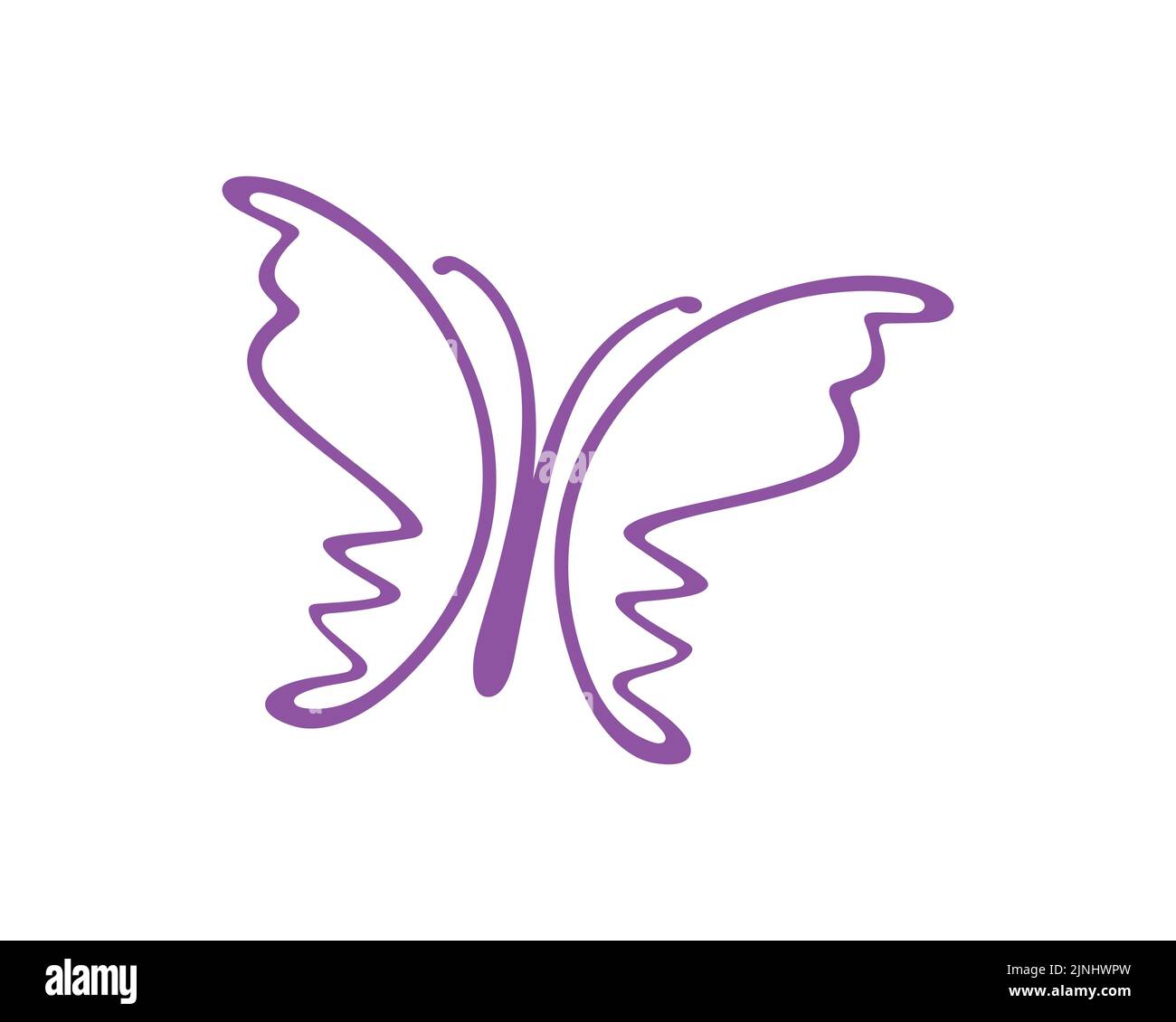 Simple Flying Butterfly Simple Illustration visualized with Purple ...