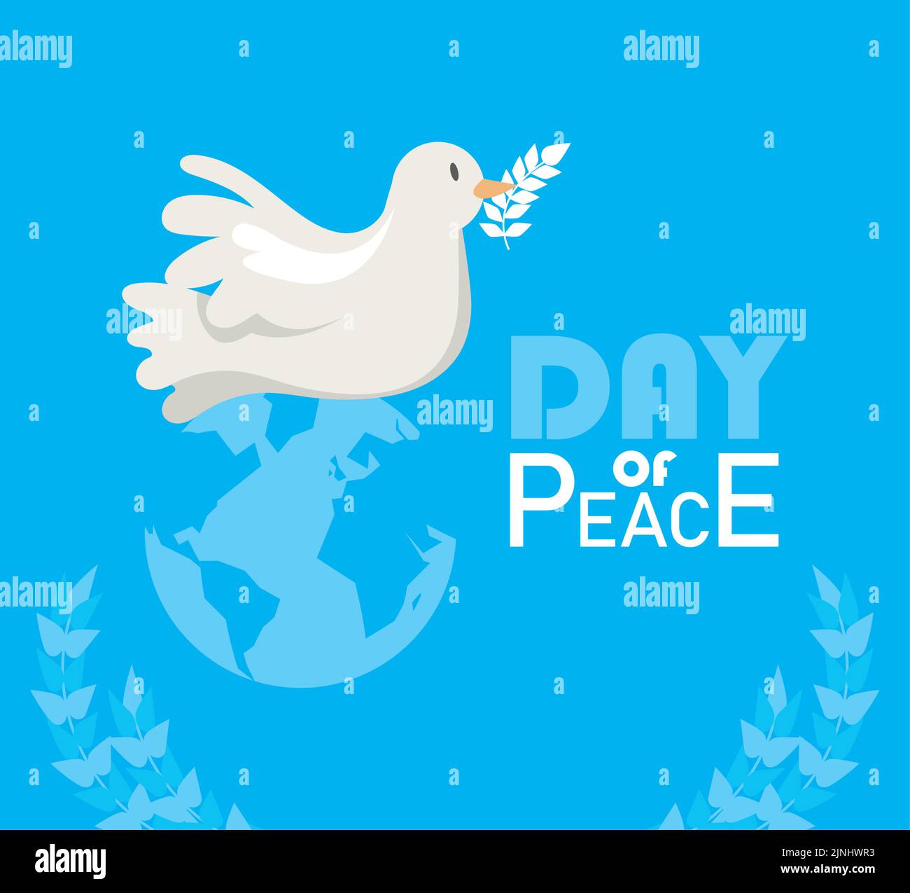 peace day lettering with dove Stock Vector Image & Art - Alamy