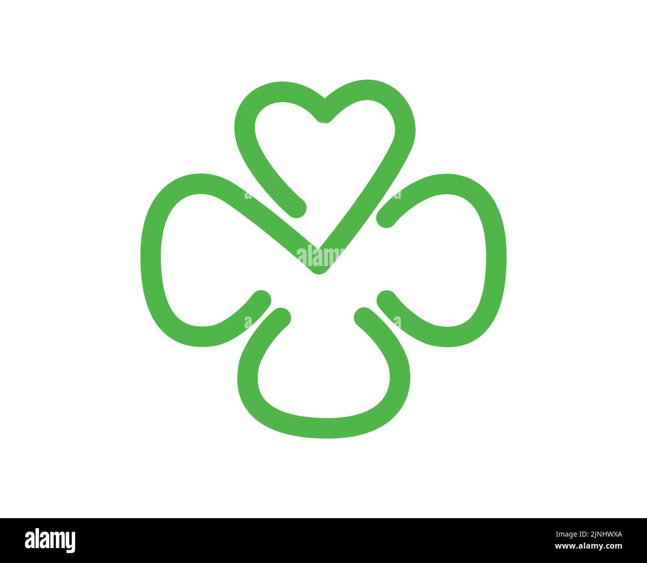 Clover combined with Love Petals Illustration visualized with Green ...