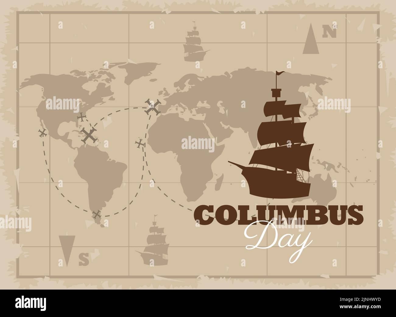 columbus day lettering card Stock Vector Image & Art - Alamy