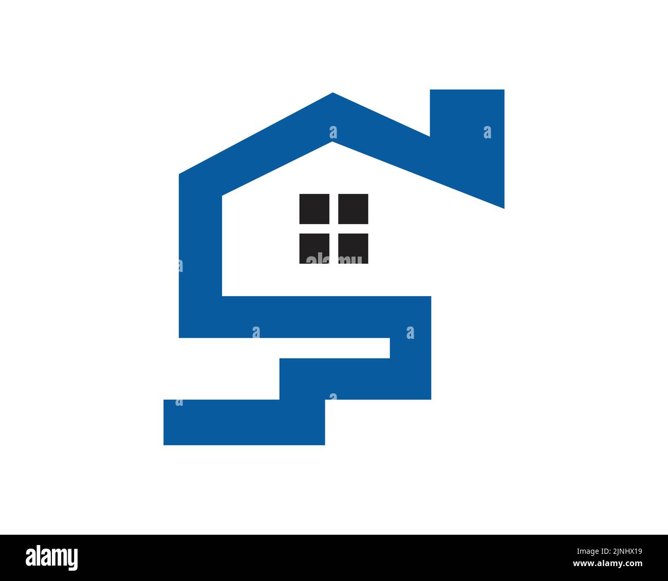 Simple Home and Real Estate combined with Stairs Like Shape ...