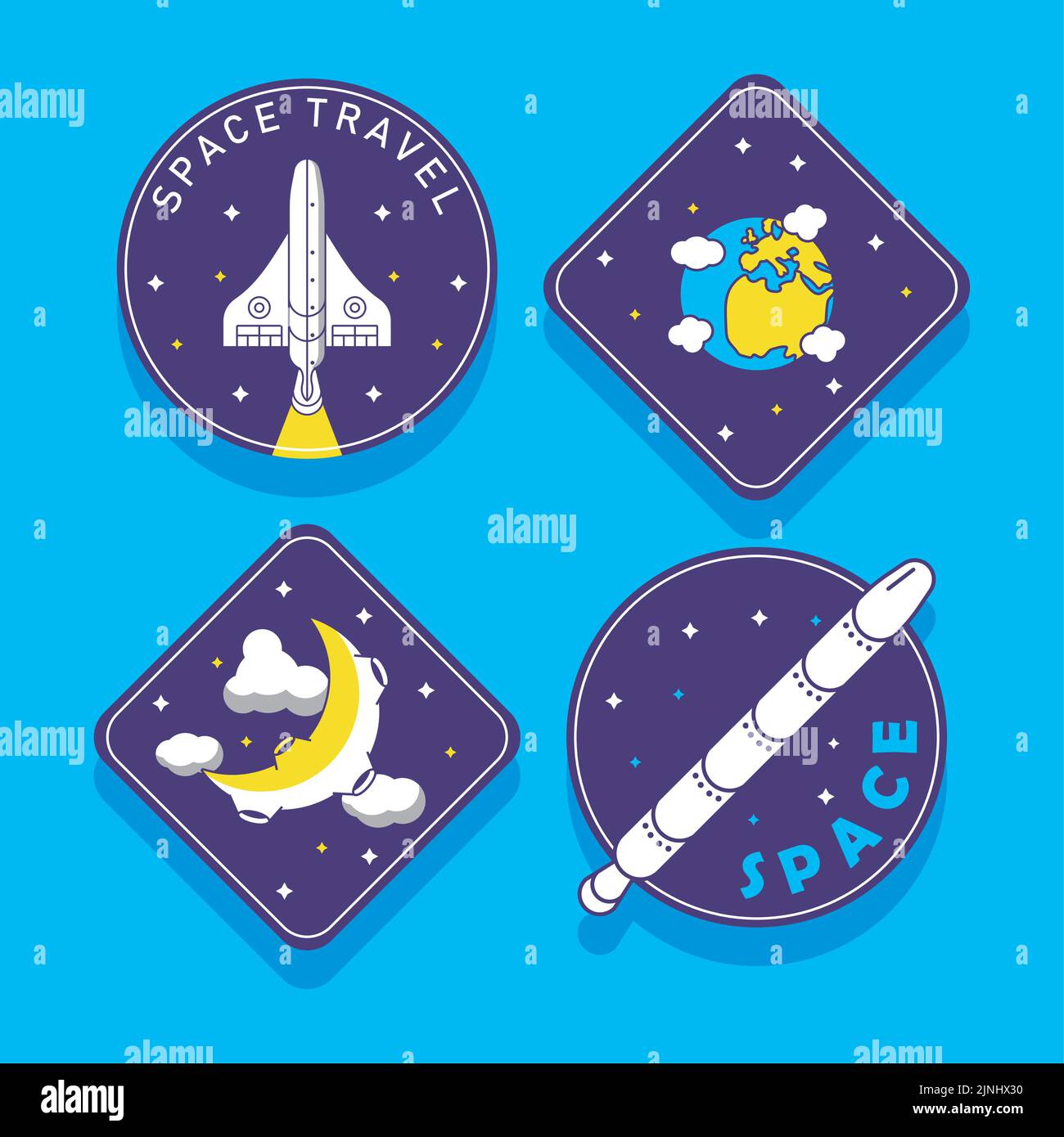four space outer badges Stock Vector Image & Art - Alamy