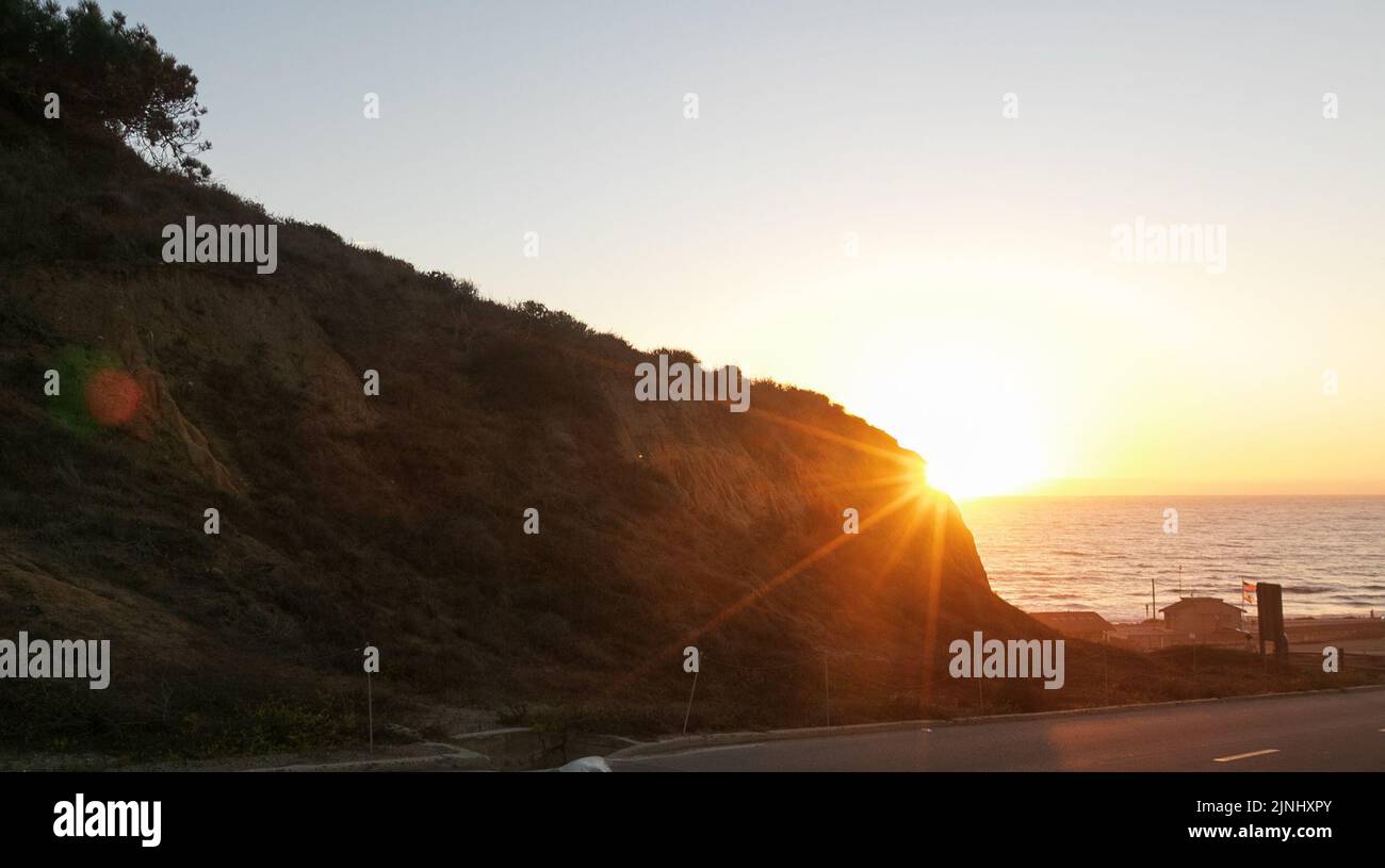 La Jolla, CA. 12th Aug, 2022. The pink sunset in La Jolla, California ...