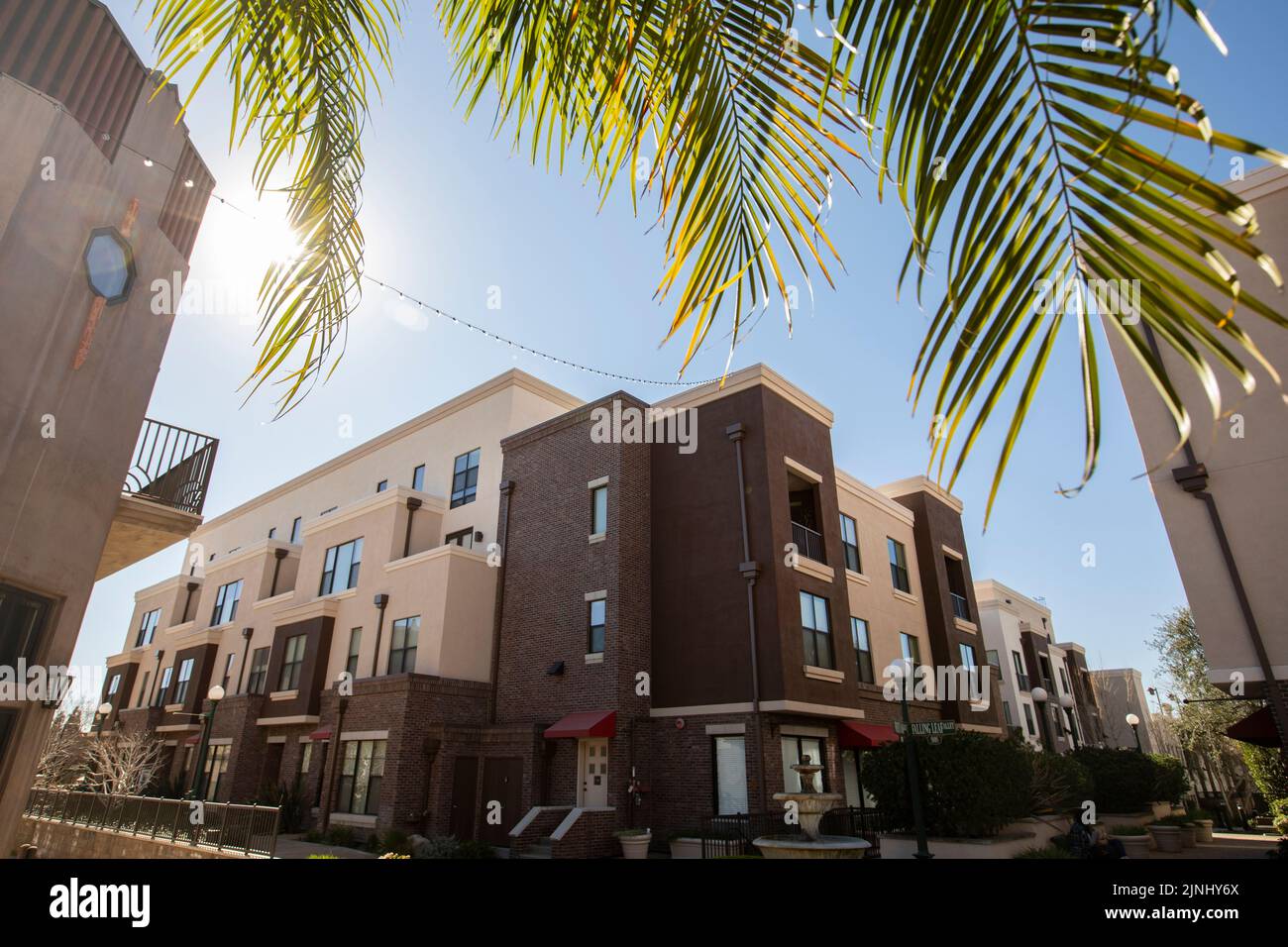 Afternoon view of housing in the urban core of Monrovia, California ...