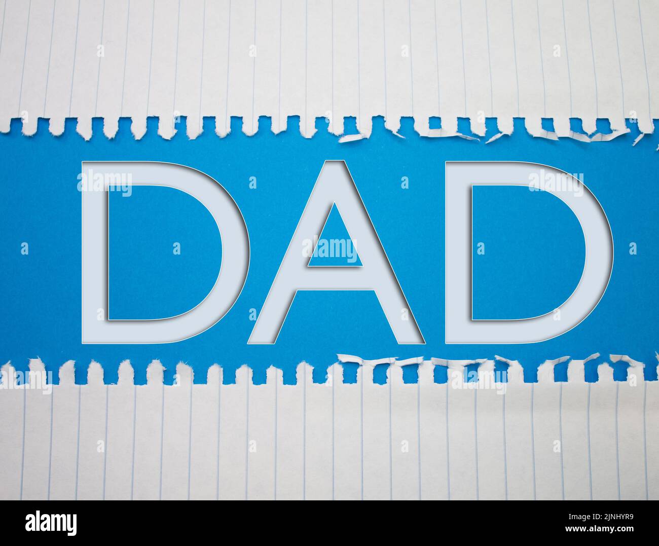 Dad text with Torn, Crumpled White Paper on colored background Stock ...