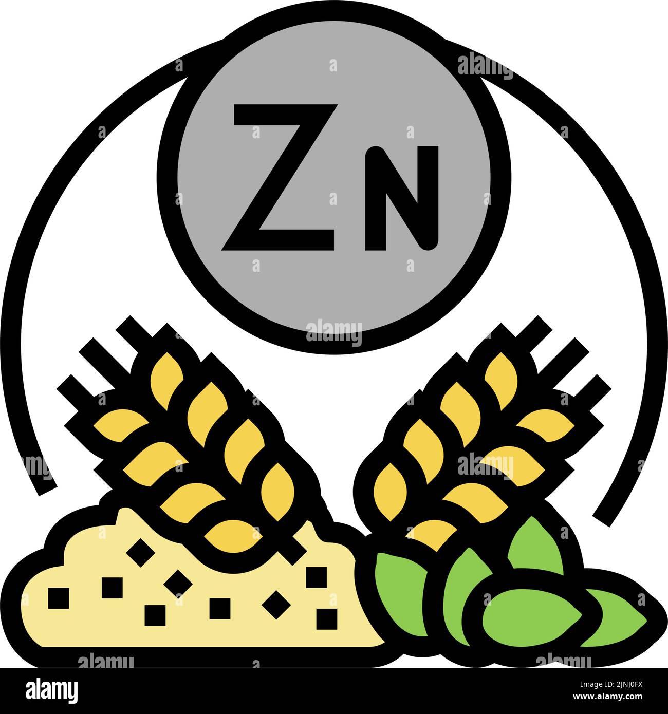 zn natural vitamin color icon vector illustration Stock Vector Image ...