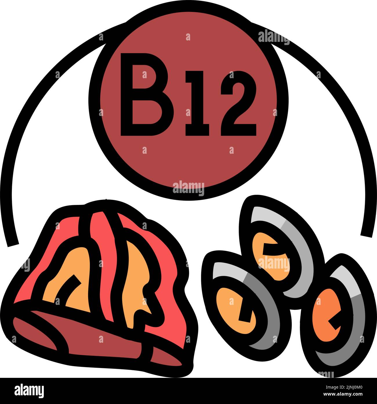 b12 vitamin color icon vector illustration Stock Vector Image & Art - Alamy