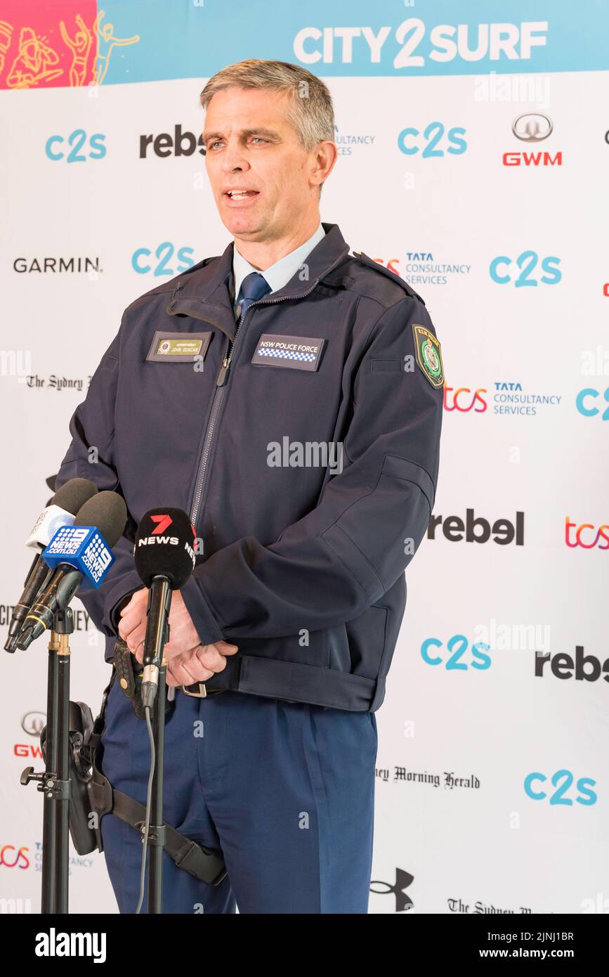 Sydney, Aust.12 Aug 2022: Police Superintendent John Duncan of the ...