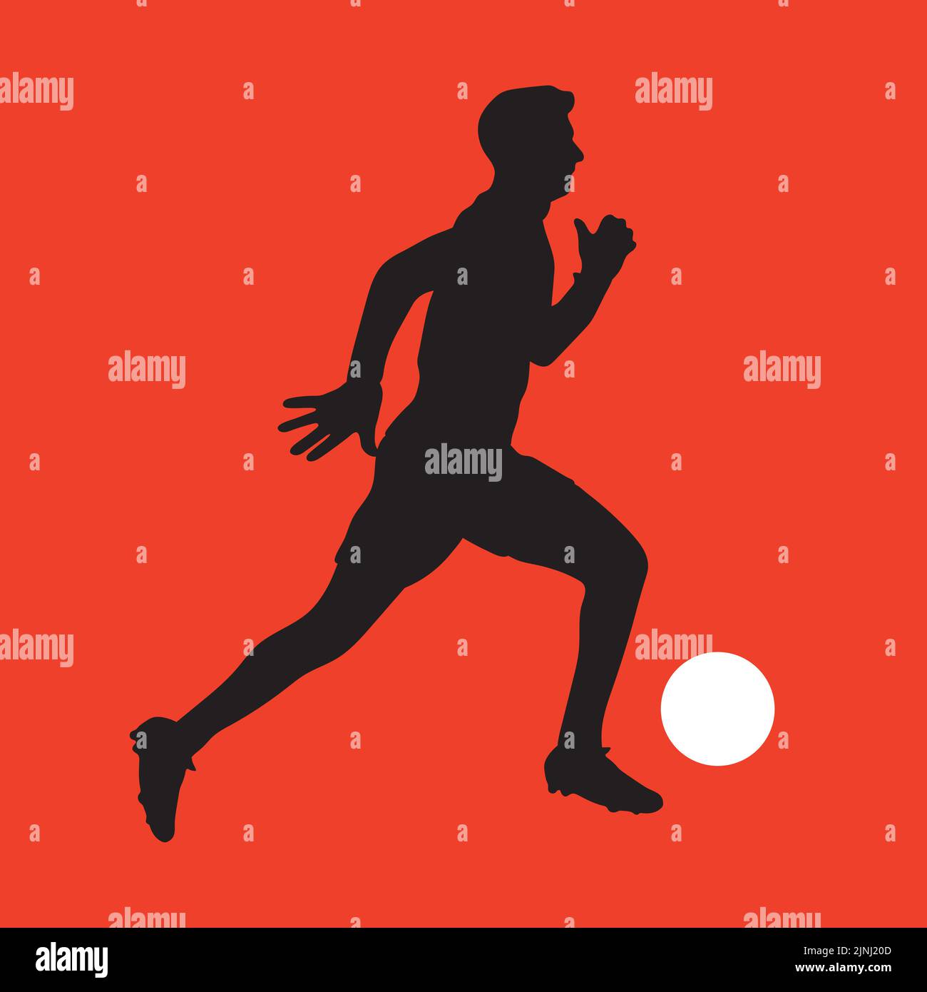 Football Soccer player with ball running run silhouette vector ...