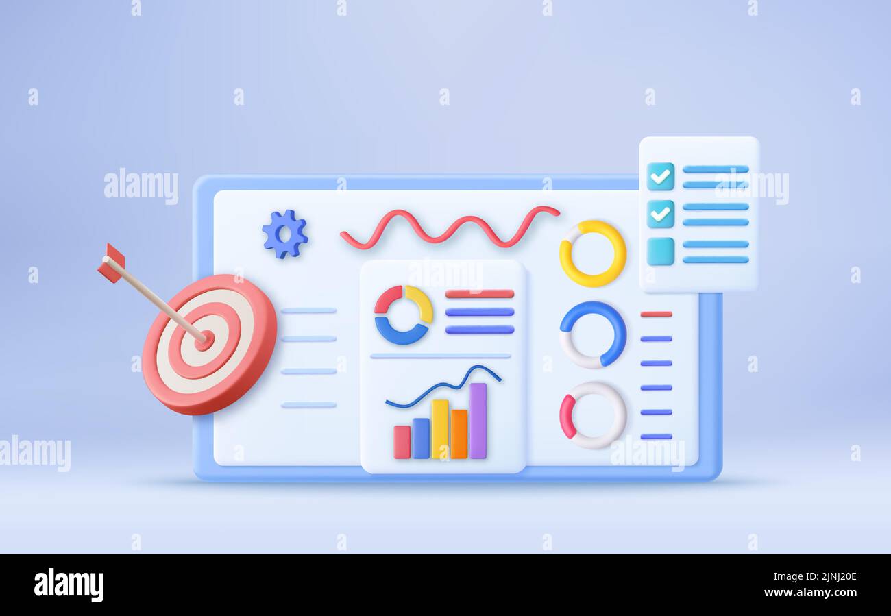 3d Financial report chart Stock Vector Image & Art - Alamy