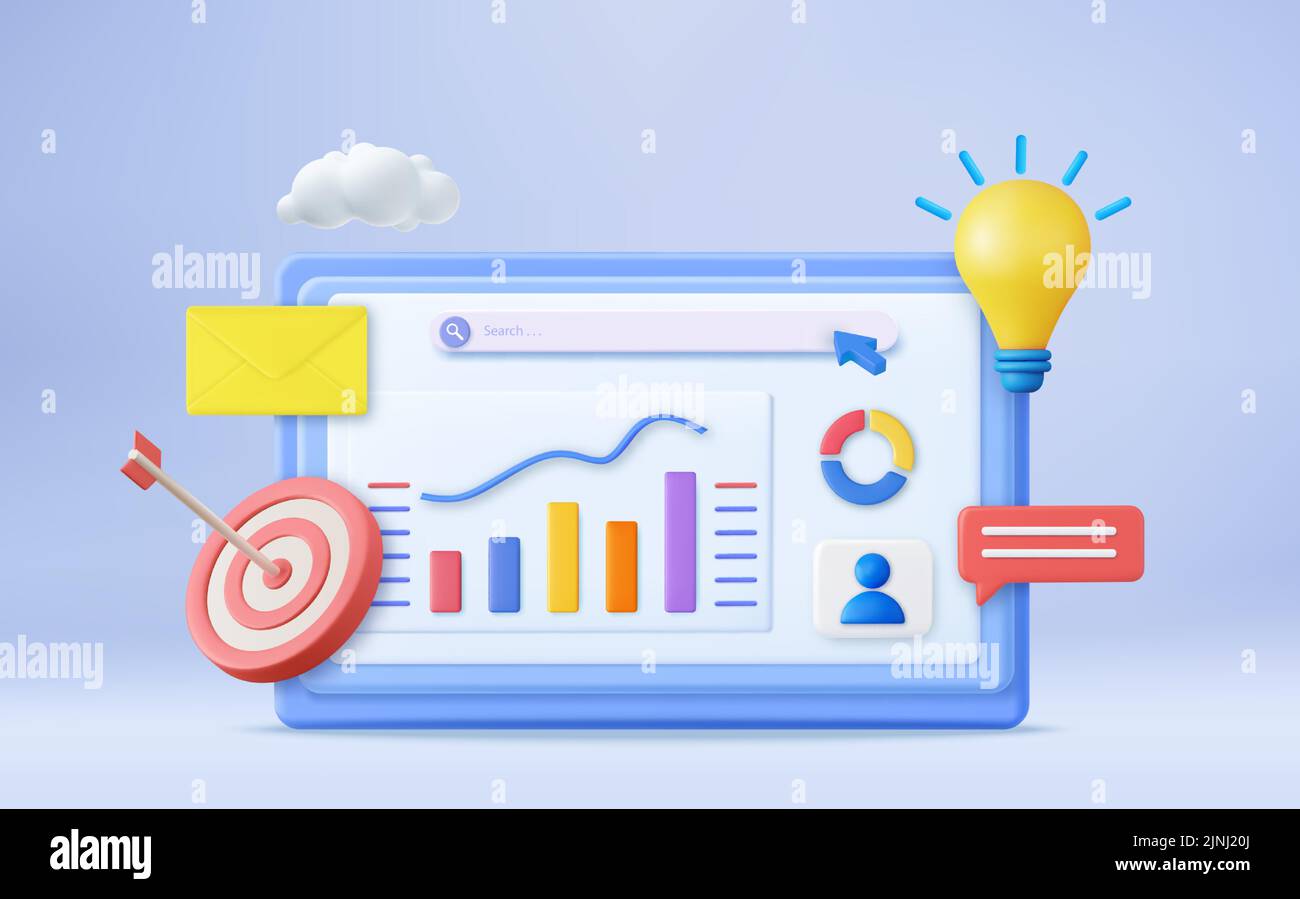 3d Financial report chart Stock Vector Image & Art - Alamy