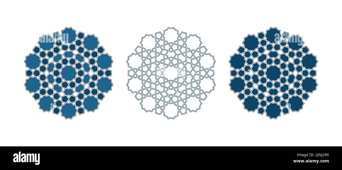 Persian geometric mosaic rosettes for Ramadan card Stock Vector Image ...