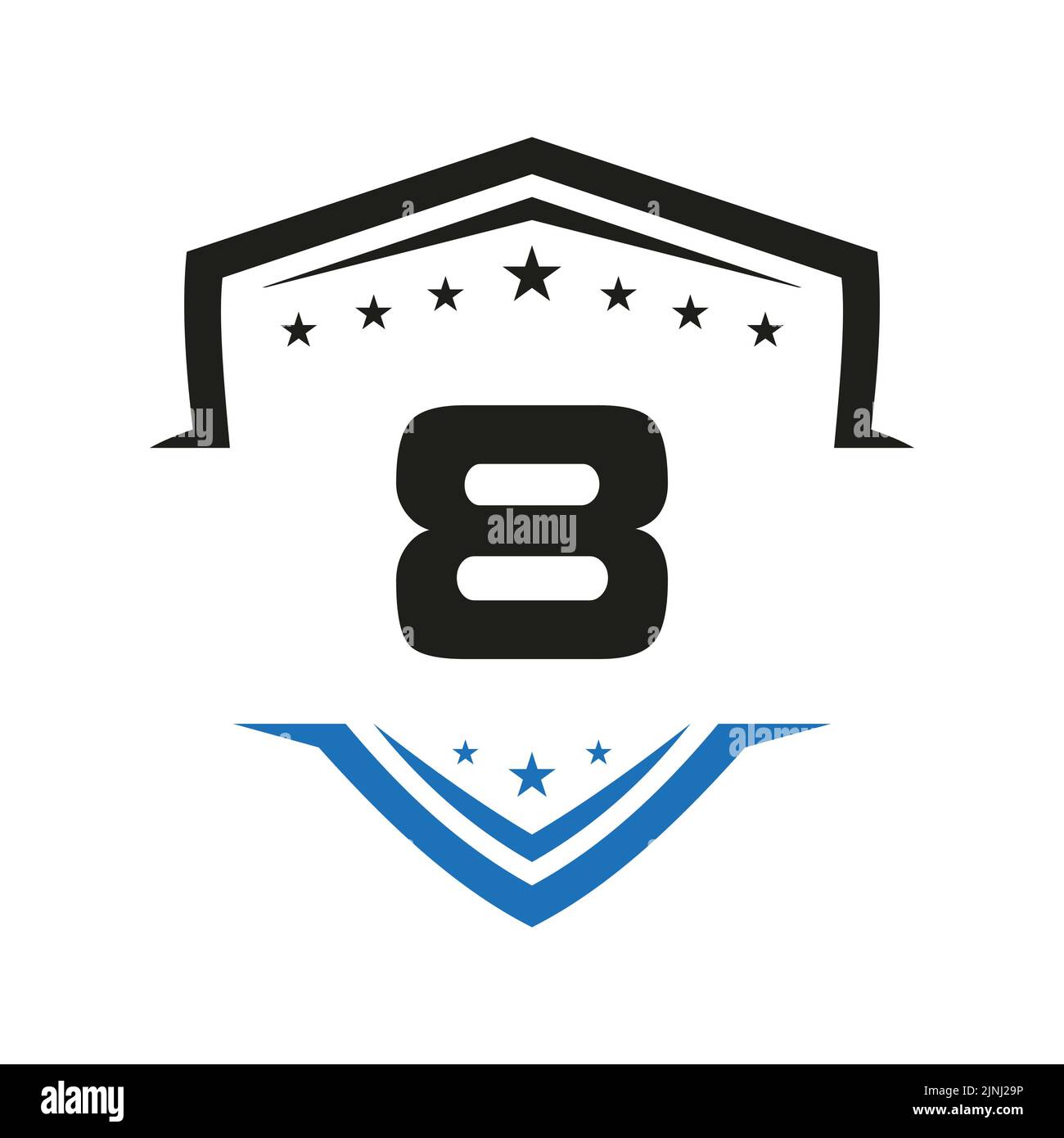 Letter 8 Automotive Shield Logo Vector Template. Transportation Logo ...
