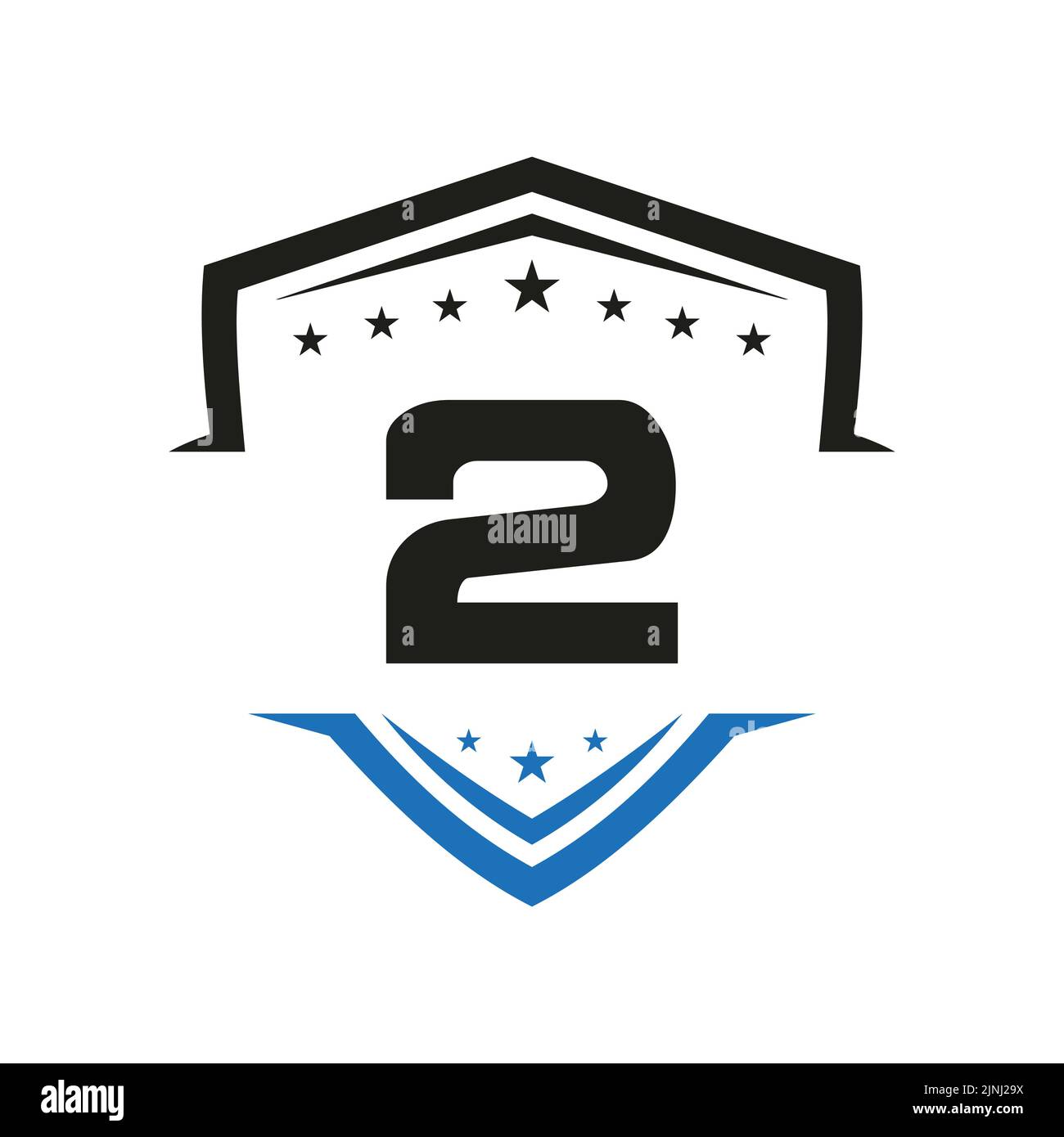 Letter 2 Automotive Shield Logo Vector Template. Transportation Logo ...