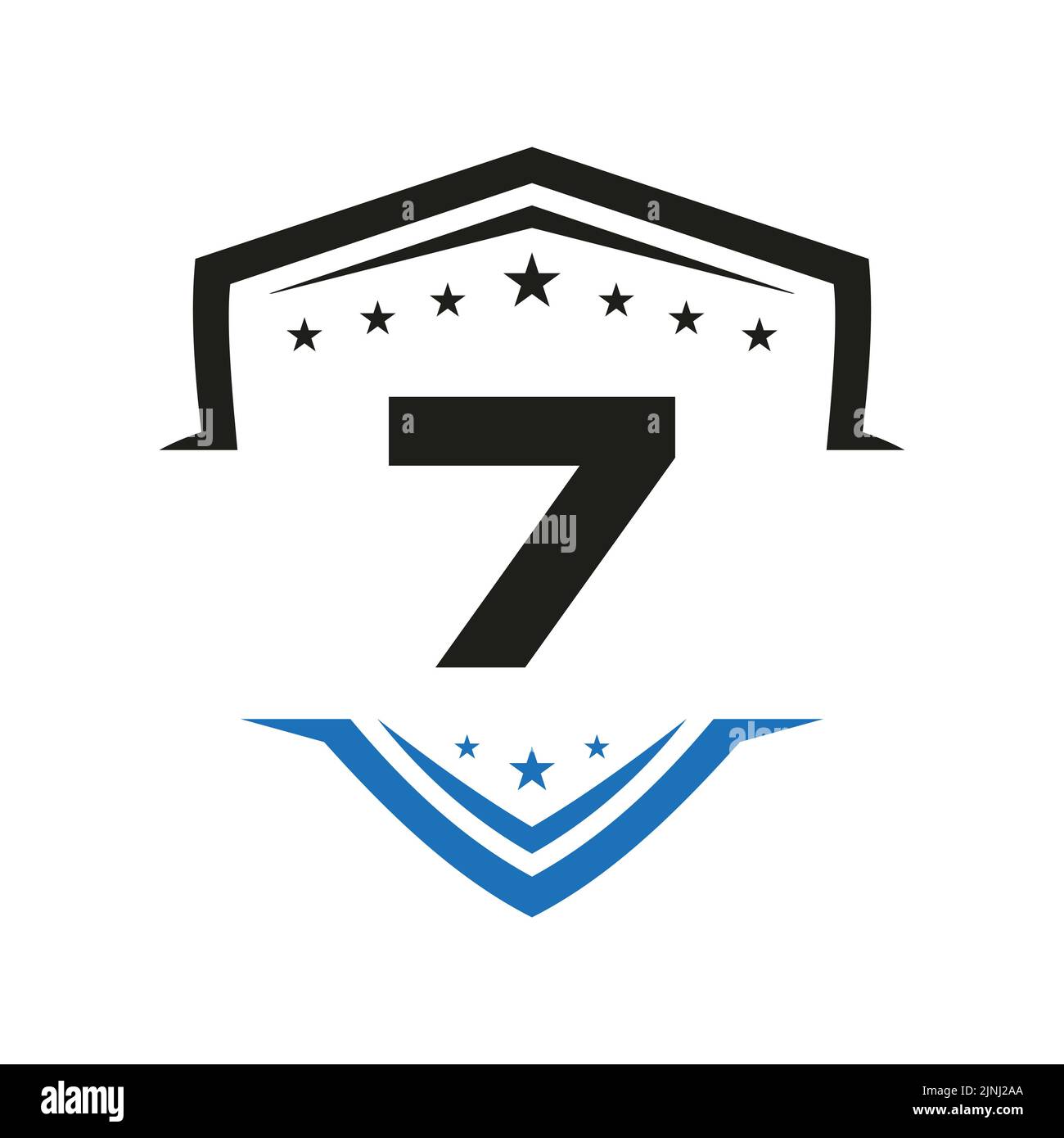 Letter 7 Automotive Shield Logo Vector Template. Transportation Logo ...