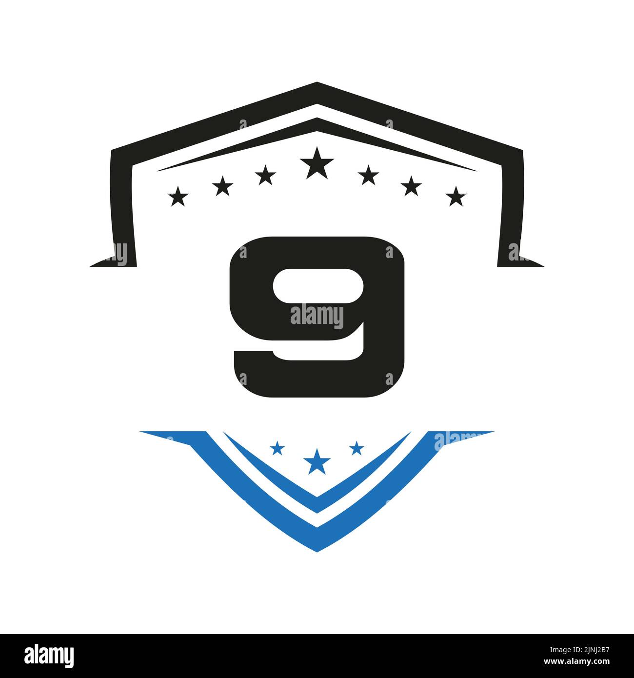 Letter 9 Automotive Shield Logo Vector Template. Transportation Logo ...