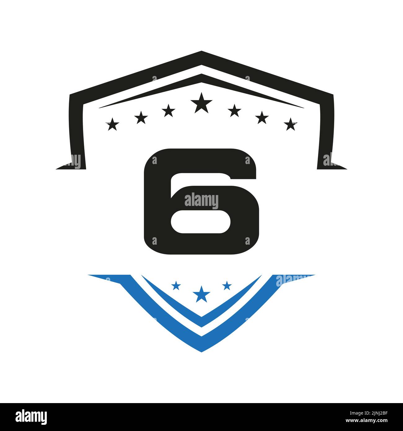 Letter 6 Automotive Shield Logo Vector Template. Transportation Logo ...