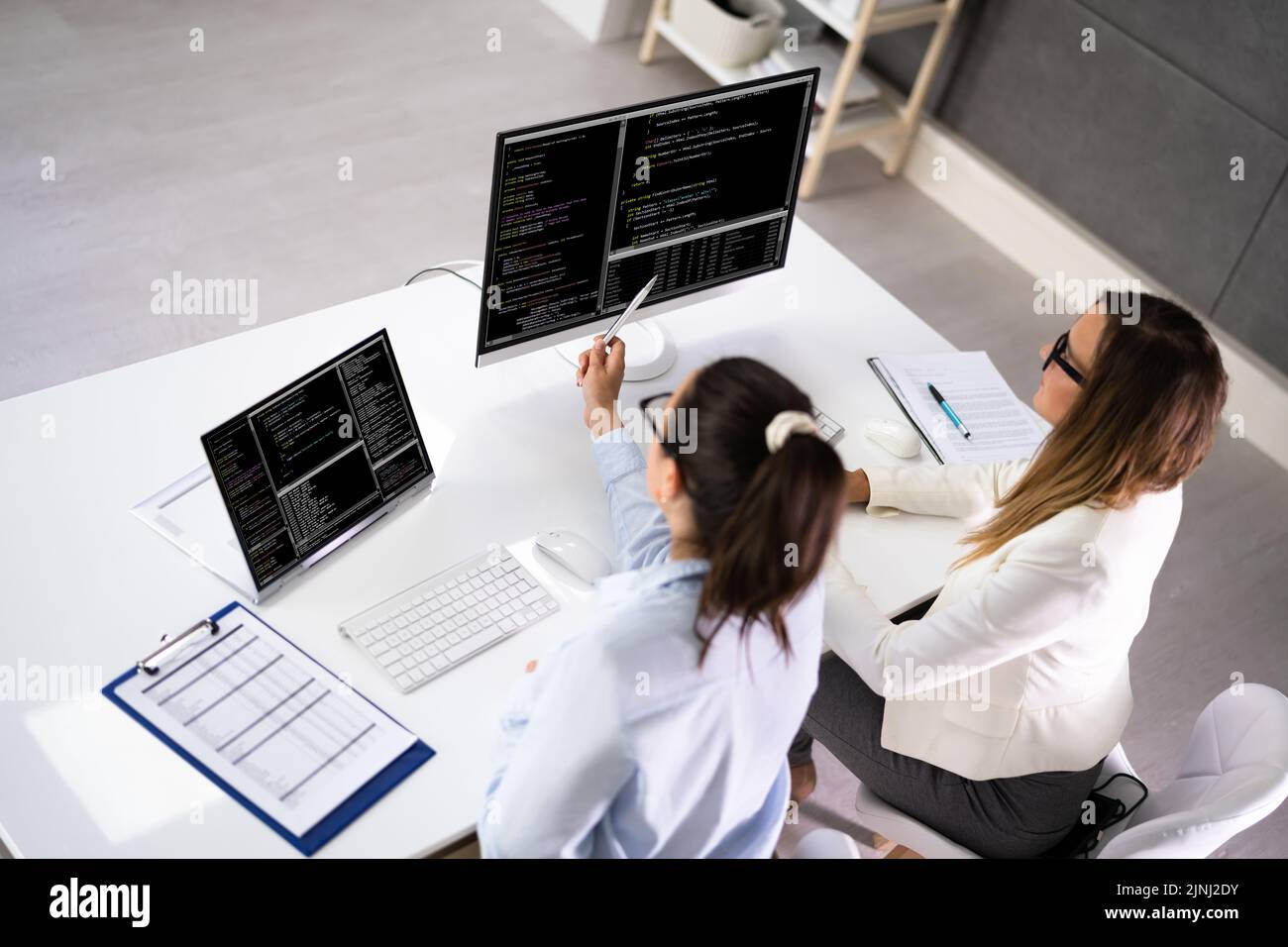 Programmer Woman Wearing Hijab Working Coding Business Software Stock
