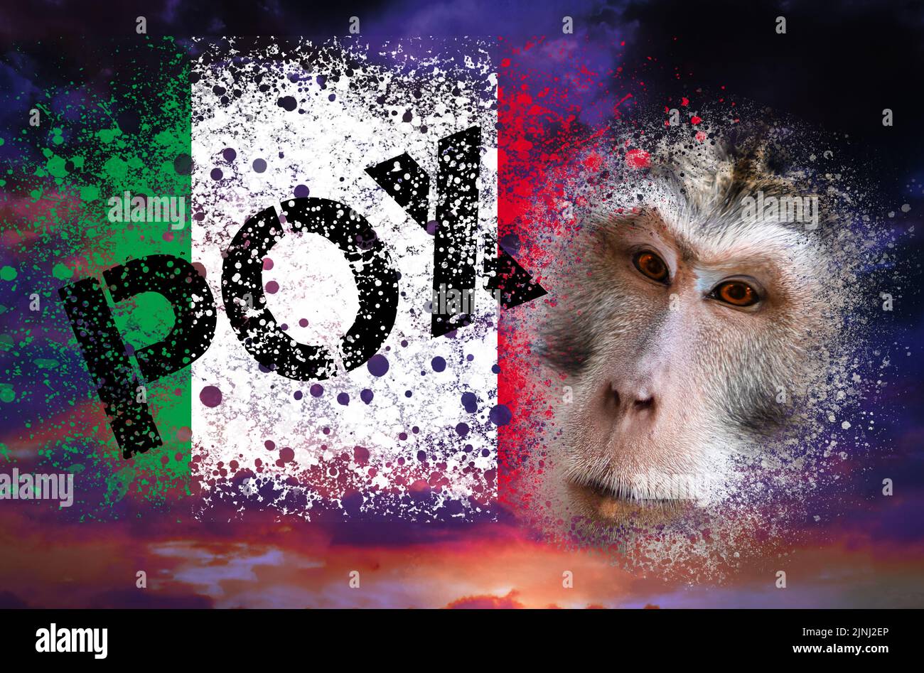 A new outbreak of viral infection at Italy, monkeypox. Closeup of ...