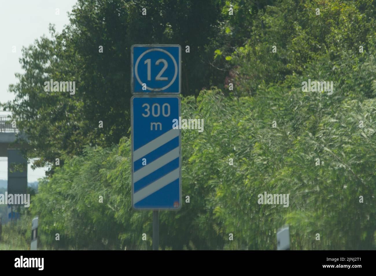 Autobahn sign in Germany with white Stipes Stock Photo - Alamy
