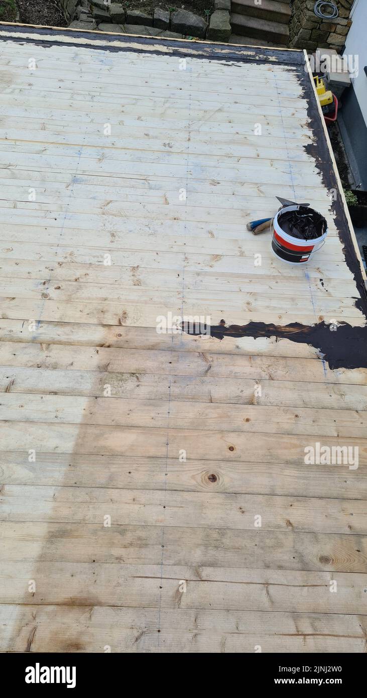 Roofing felt welding on bitumen roof roof repair with roofing felt and ...