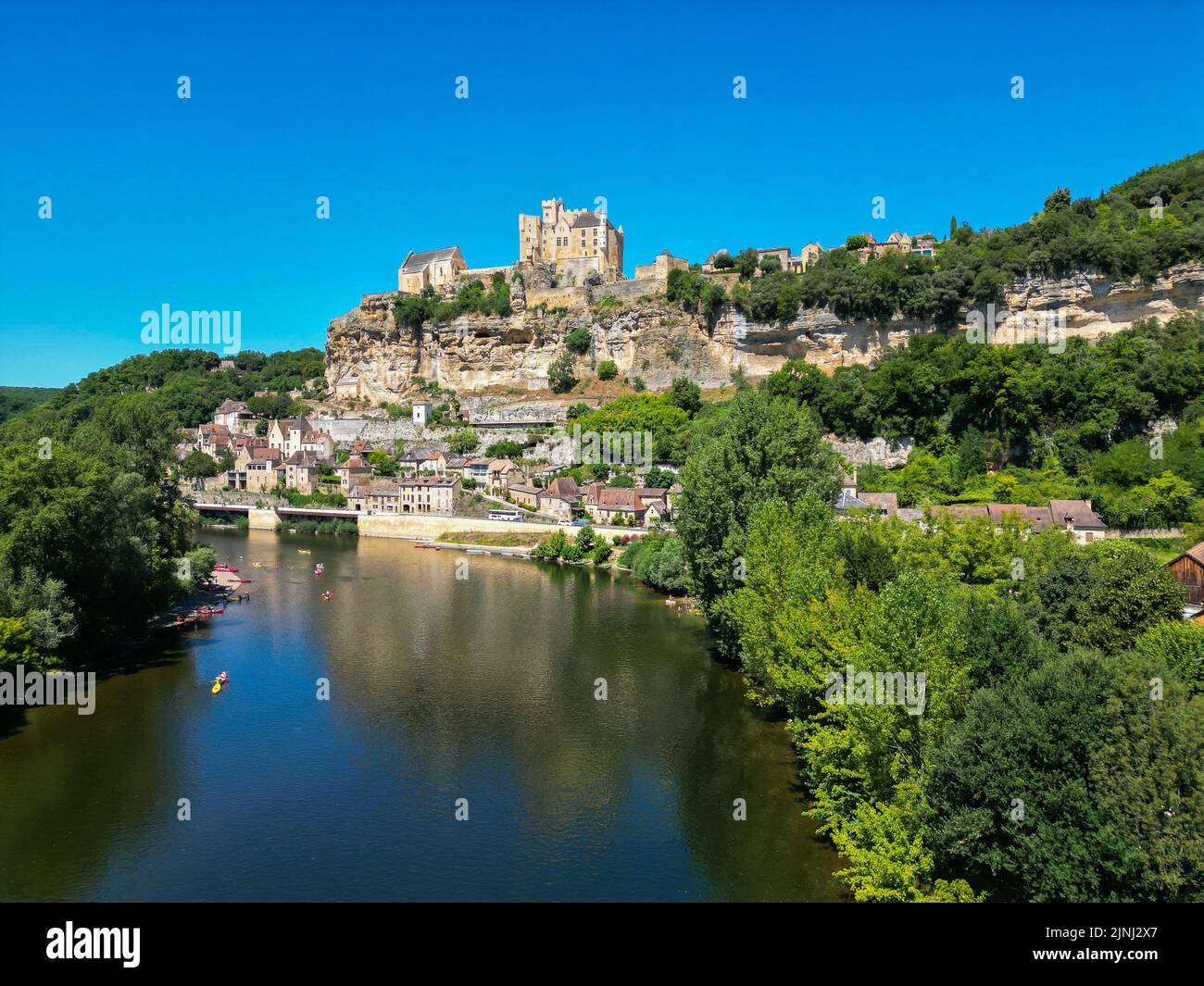 Aerial view Beynac castle dordogne perigord France Stock Photo - Alamy