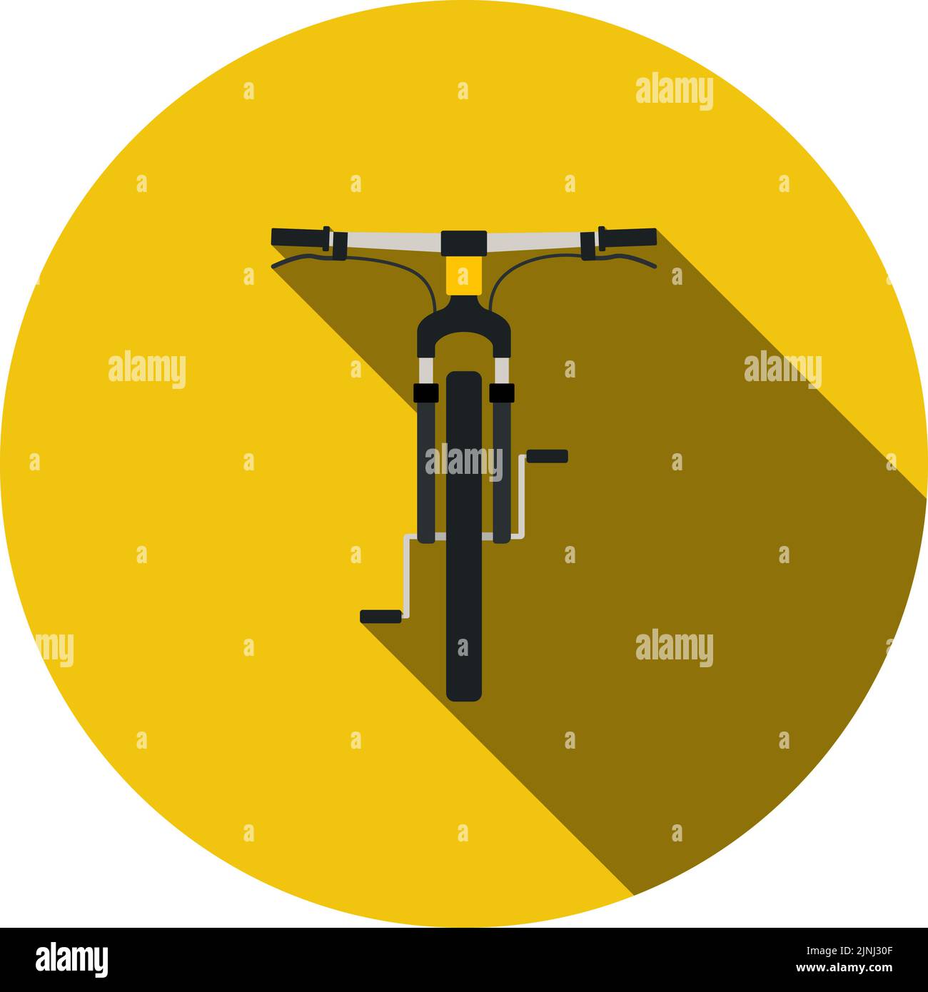 Bike Icon. Flat Circle Stencil Design With Long Shadow. Vector ...