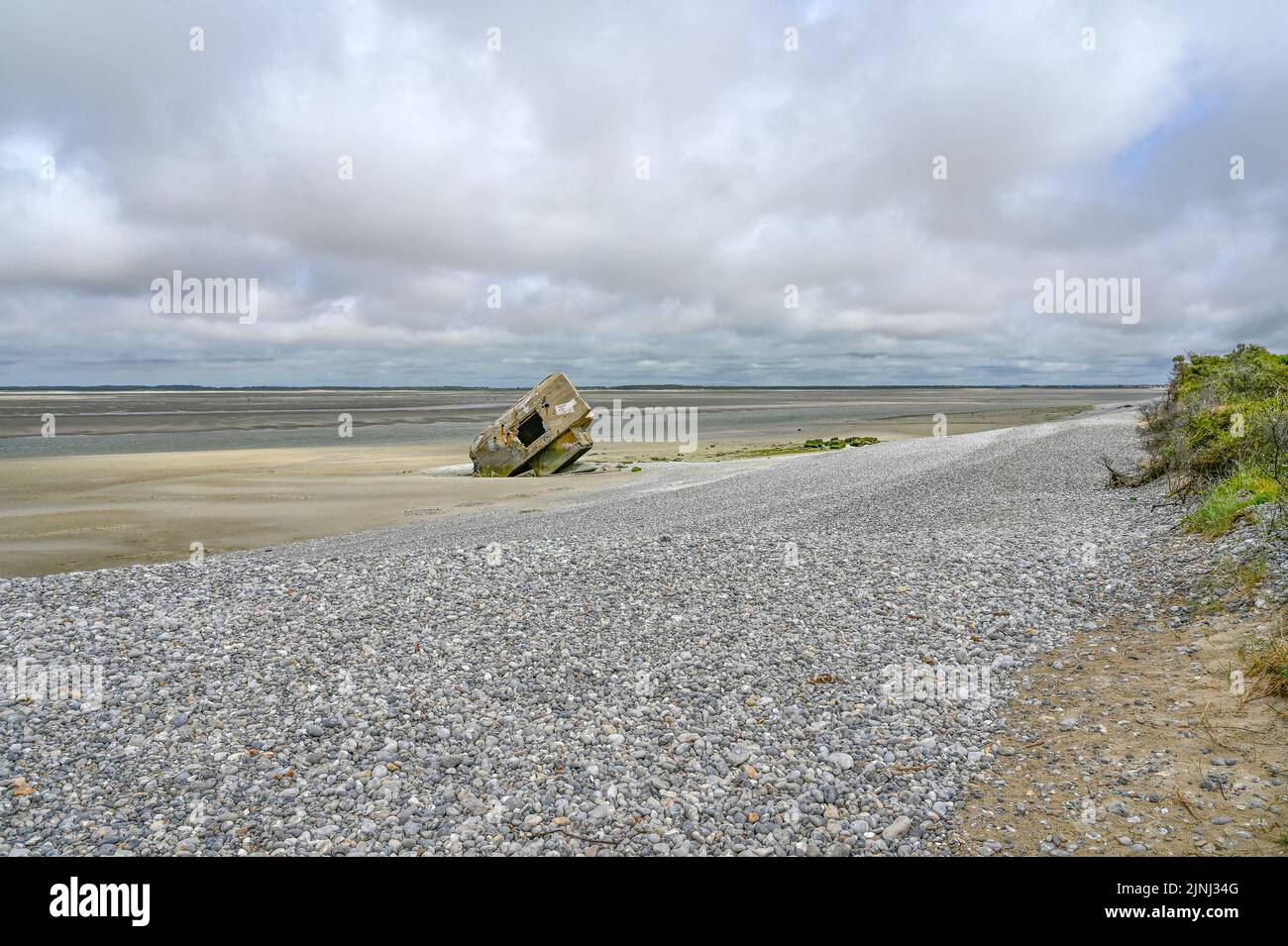 A bunker formerly part of the German Atslantic wall erected by the Nazi ...