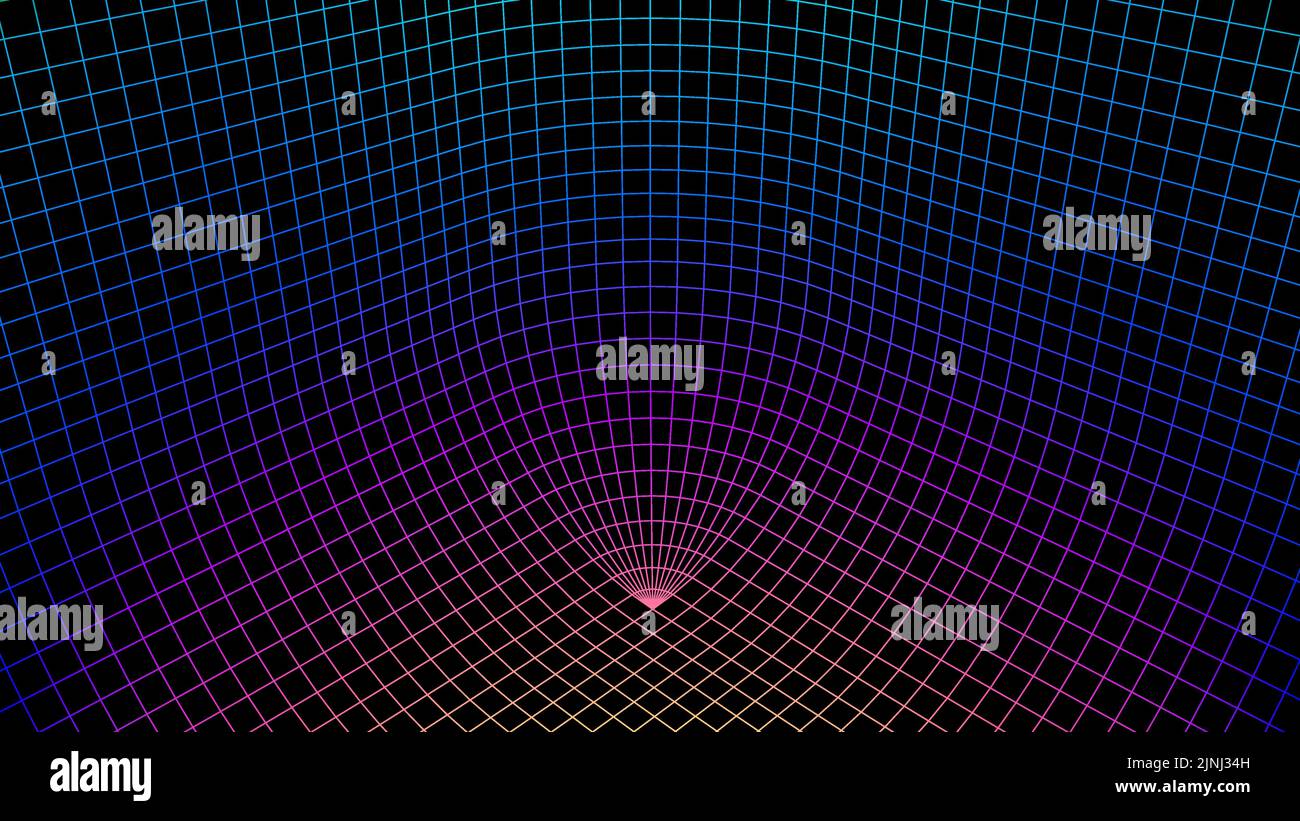 Geometric grid background with neon colored 80s styled mesh. Synthwave ...