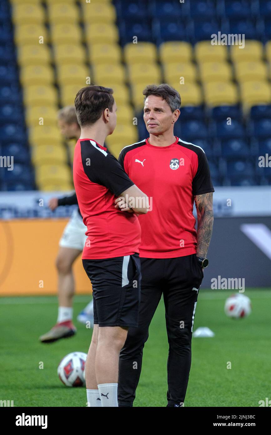 Bern, Switzerland. 11th Aug, 2022. Head coach Simo Valakari of KuPS ...