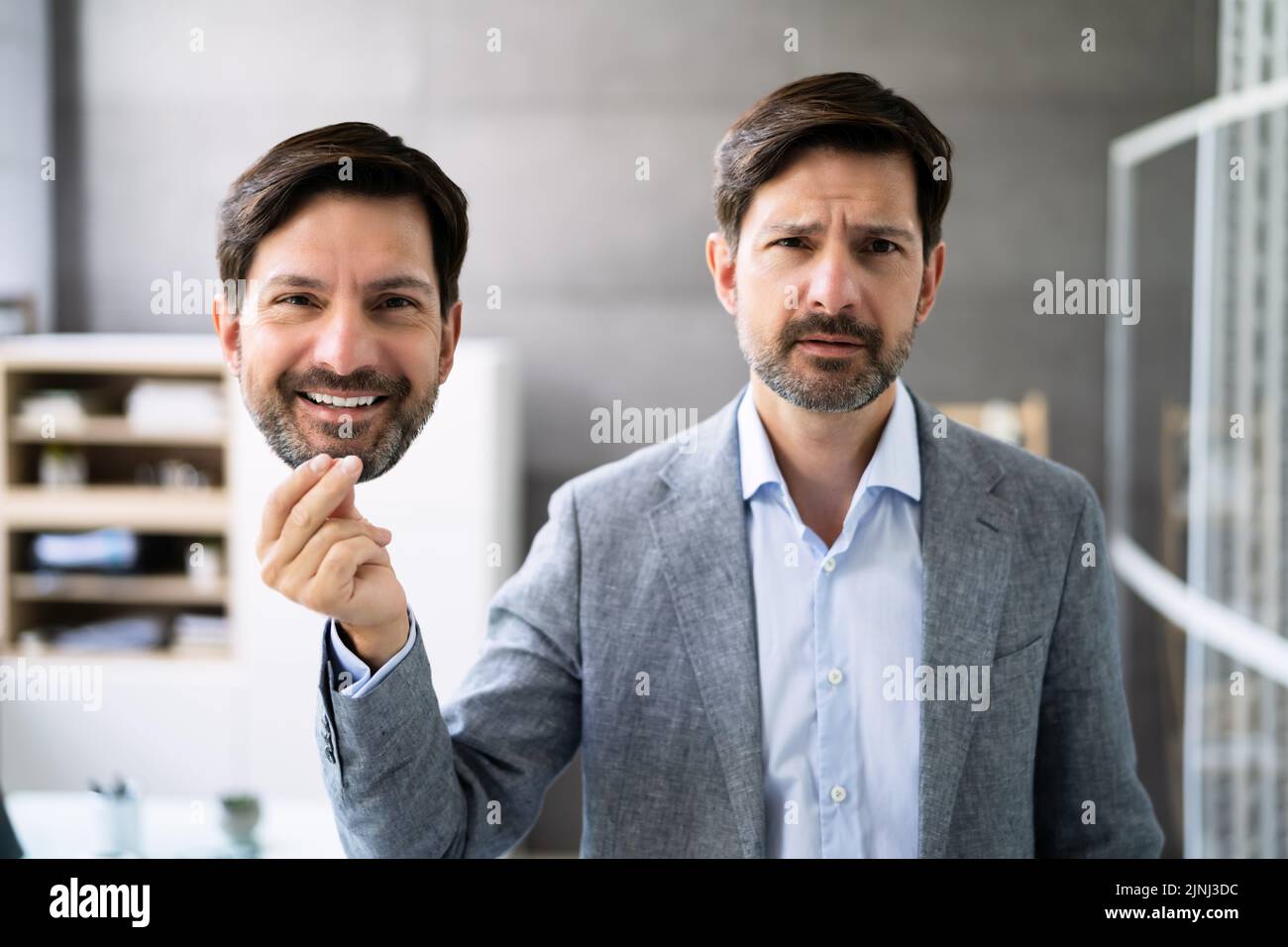 Self Impostor Disorder And Depression. Man With Panic And Phobia Stock ...