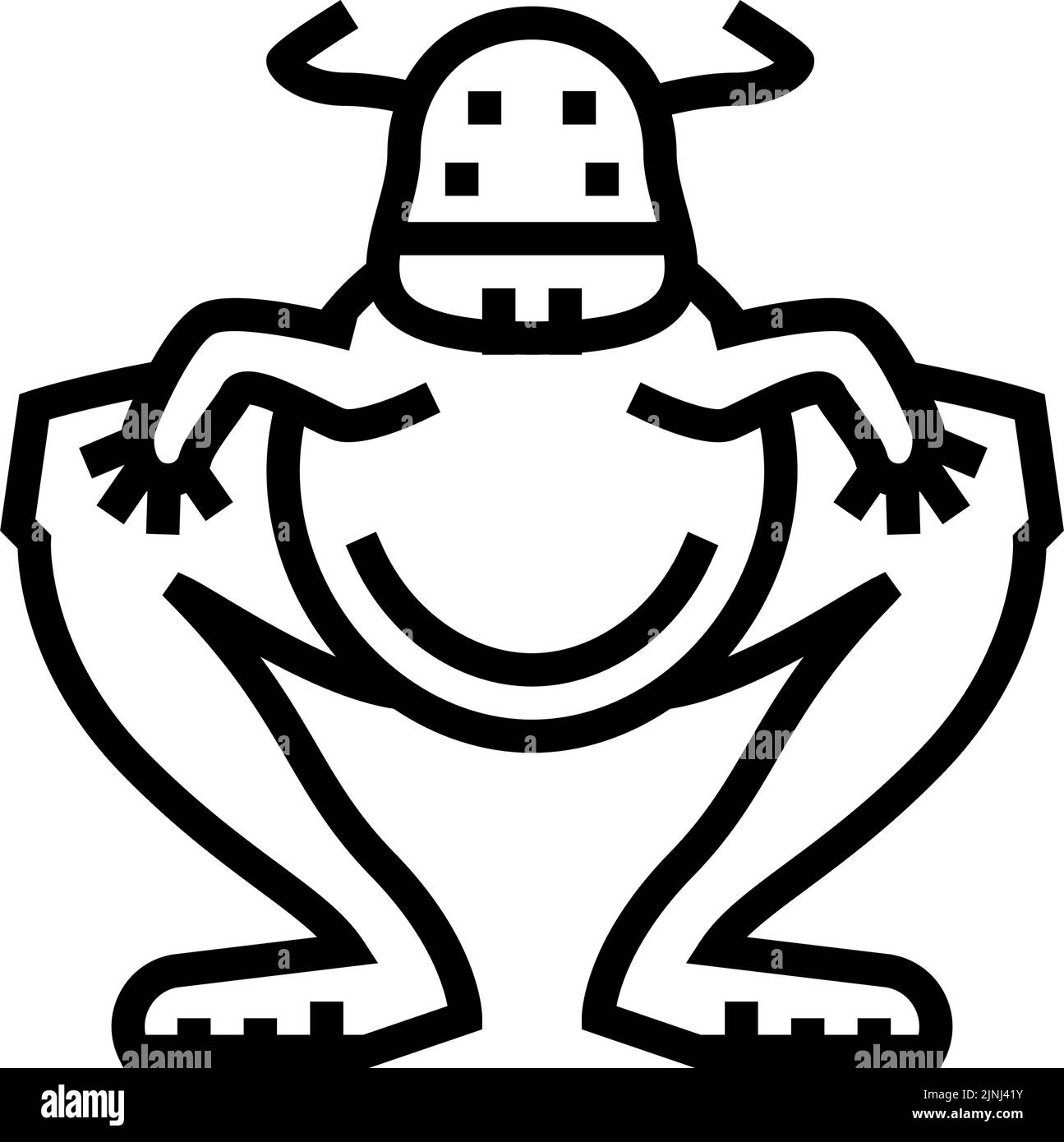 jumping monster line icon vector illustration Stock Vector Image & Art ...