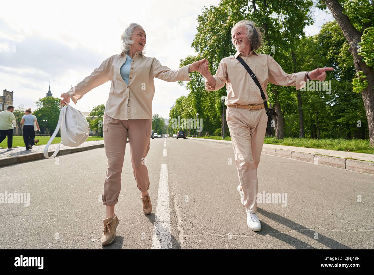 Positive delighted family spending hi-res stock photography and images ...