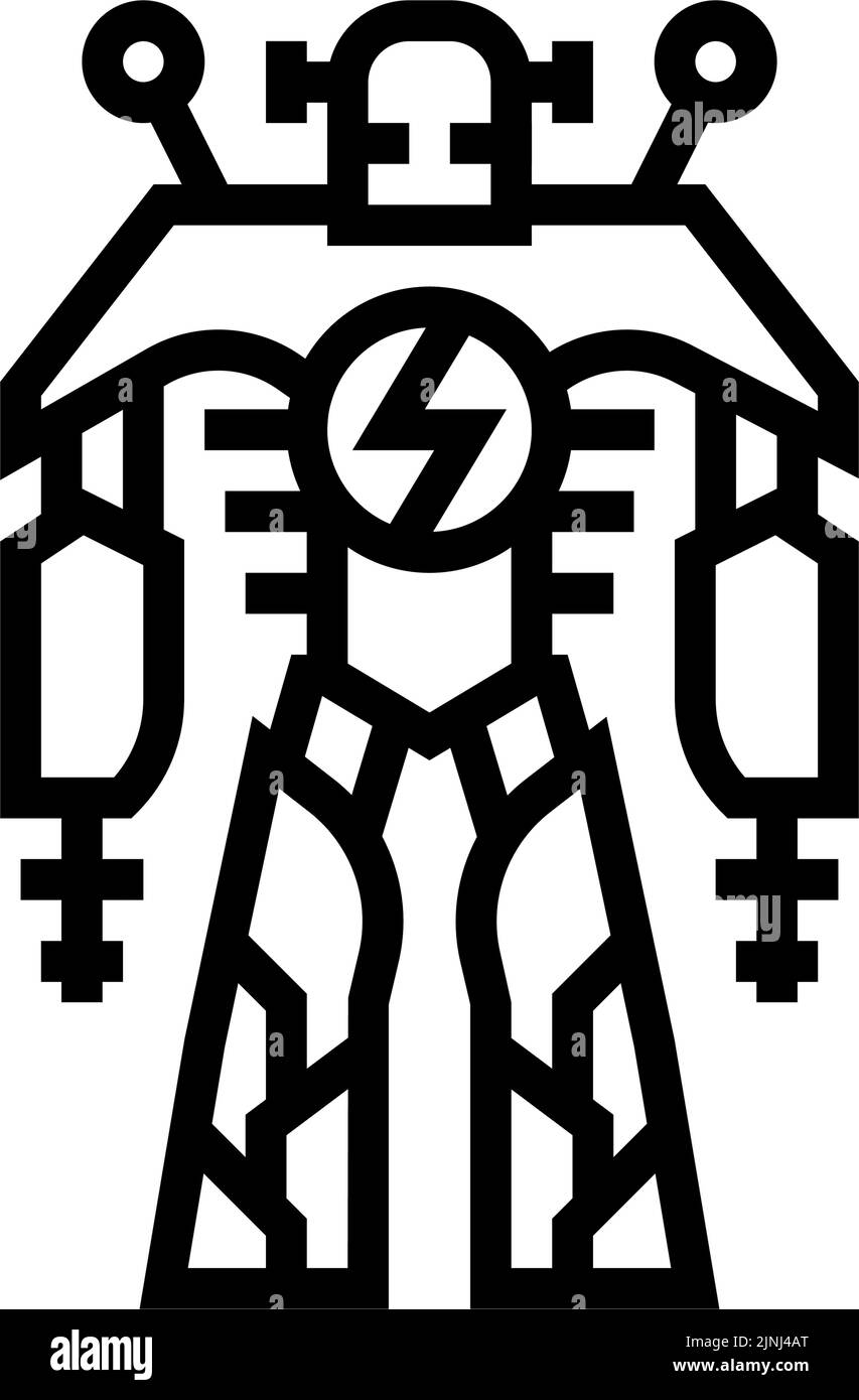 electric monster line icon vector illustration Stock Vector Image & Art ...