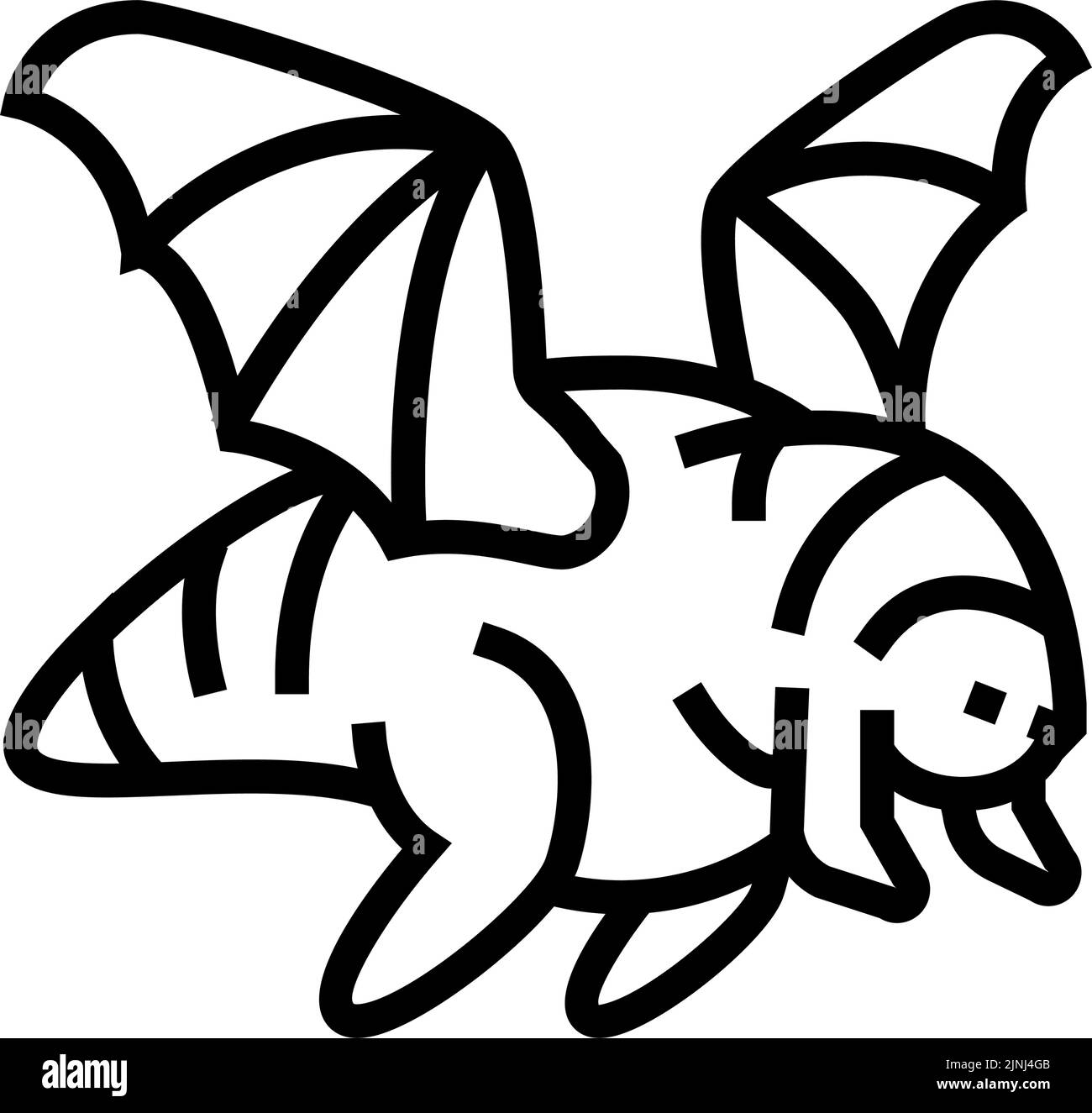 flying monster line icon vector illustration Stock Vector Image & Art ...