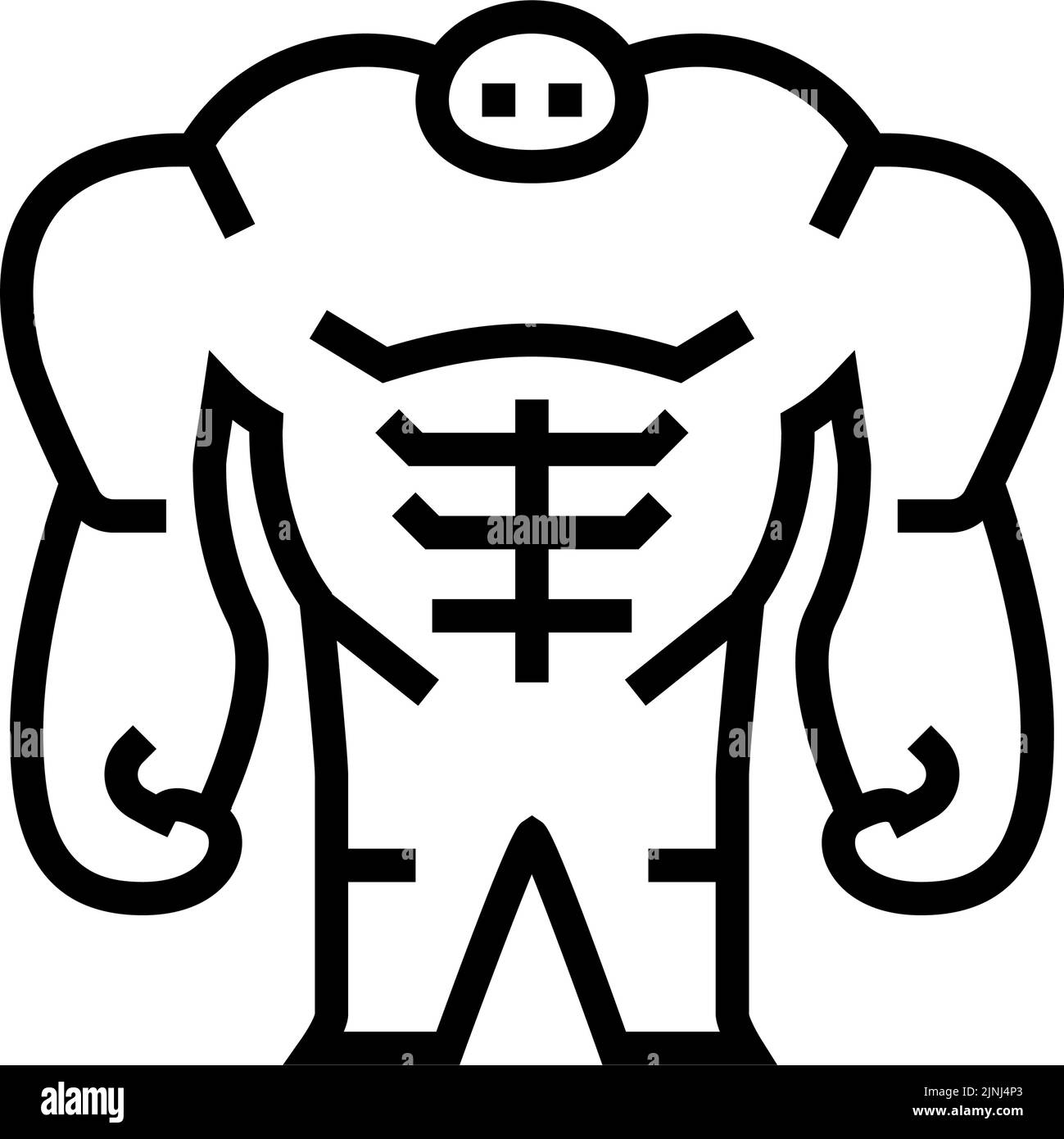 huge monster line icon vector illustration Stock Vector Image & Art - Alamy