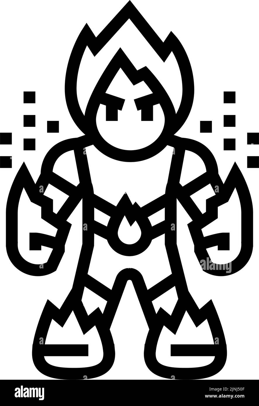 fire monster line icon vector illustration Stock Vector Image & Art - Alamy