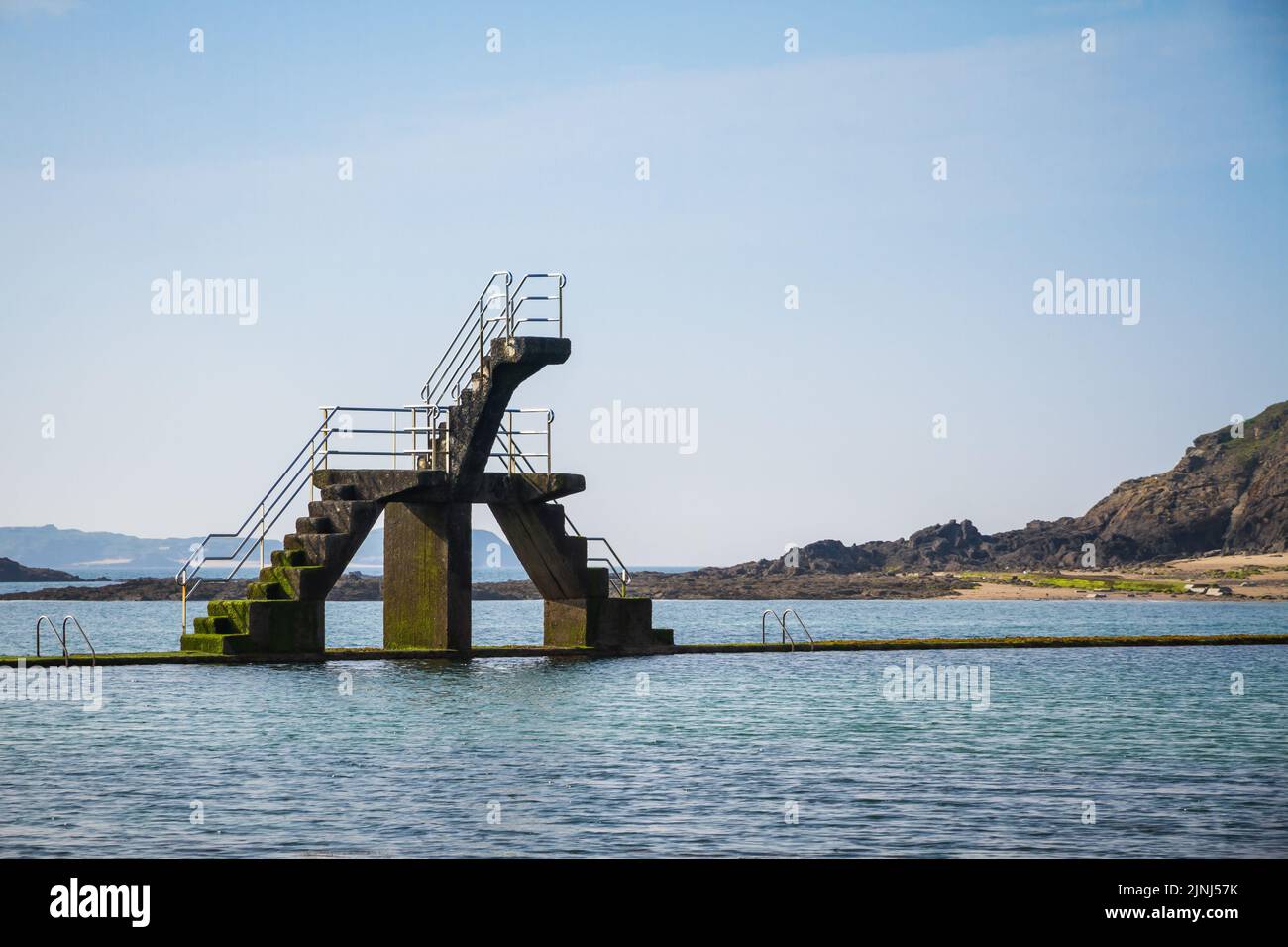 Saint-Malo natural swimming pool and diving, brittany, France Stock ...
