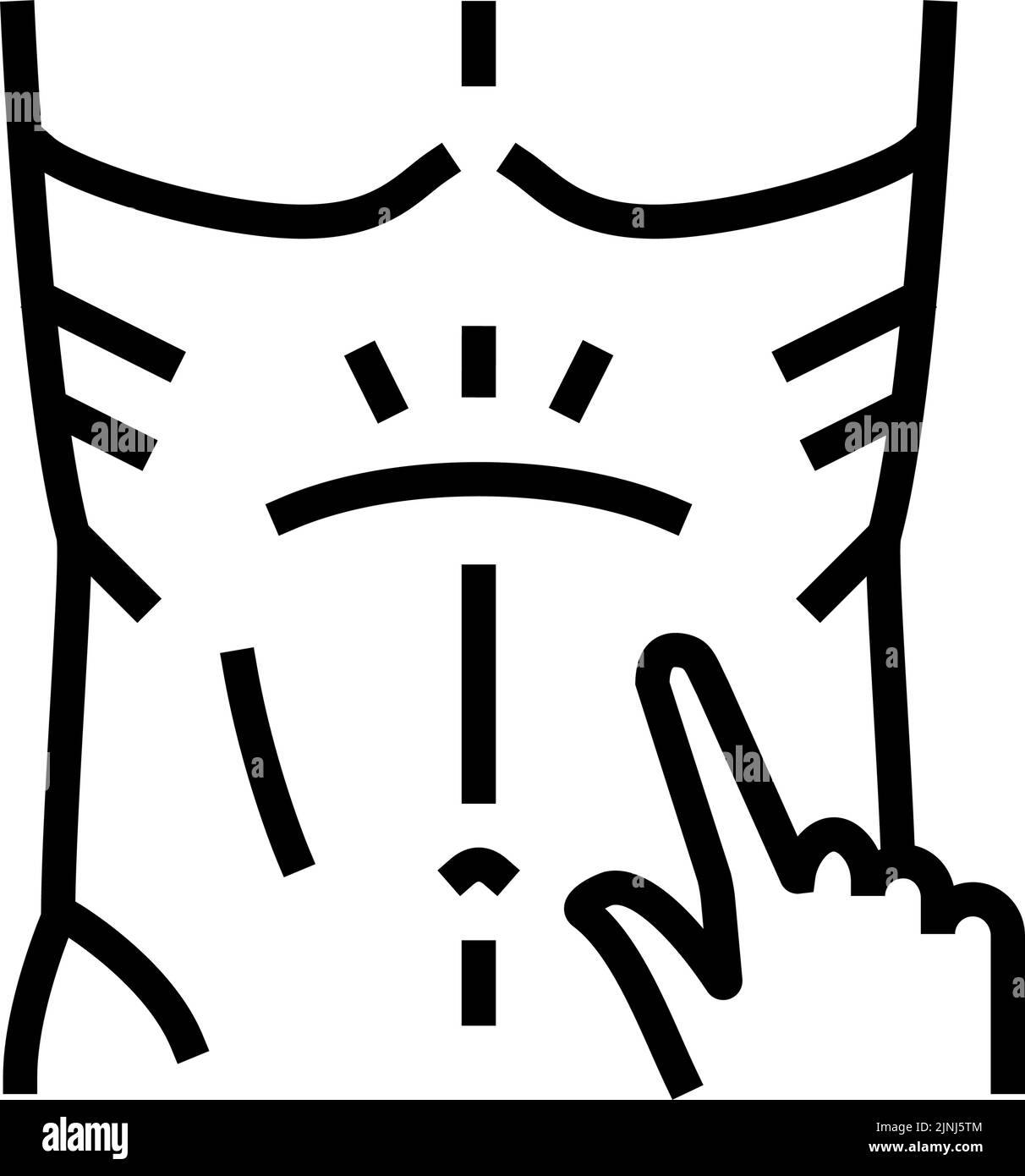 abdominal reflexes line icon vector illustration Stock Vector Image ...