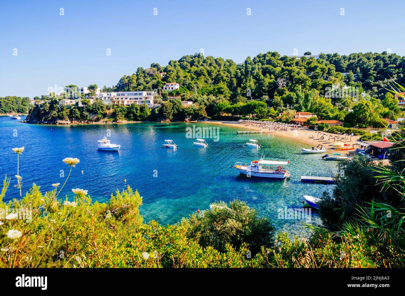 Skiathos beach troulos bay hi-res stock photography and images - Alamy