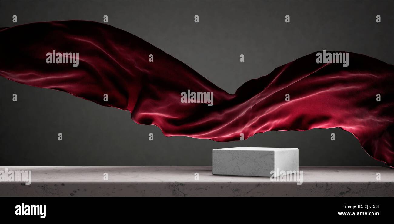 Luxury product placement scene background with stone cube podium on ...