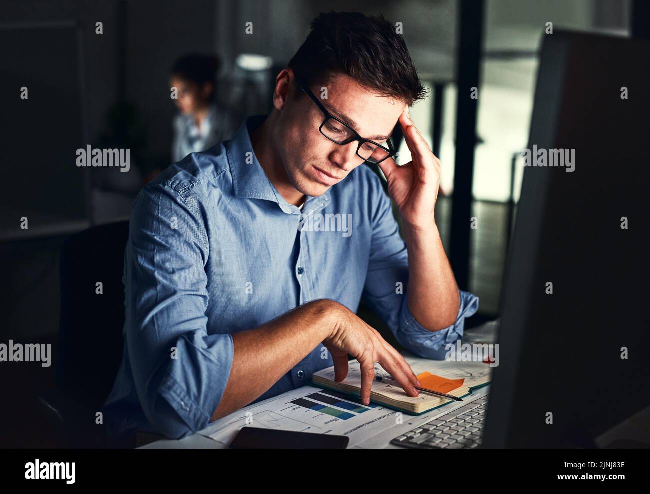 Tired, overworked and exhausted business man feeling stress, anxiety ...