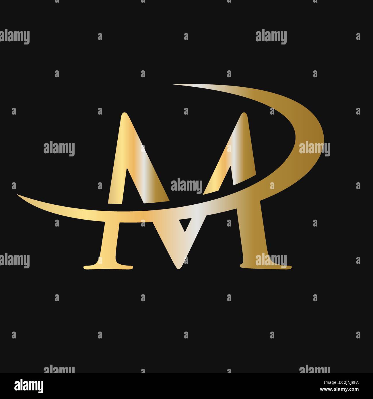 Initial M Logo Template Vector Icon Design. M Letter Logotype Gold ...