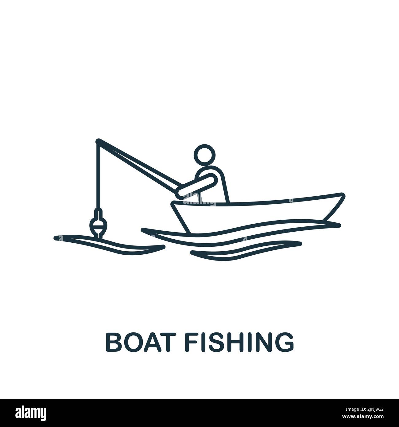 Boat Fishing icon. Monochrome simple Fishing icon for templates, web ...