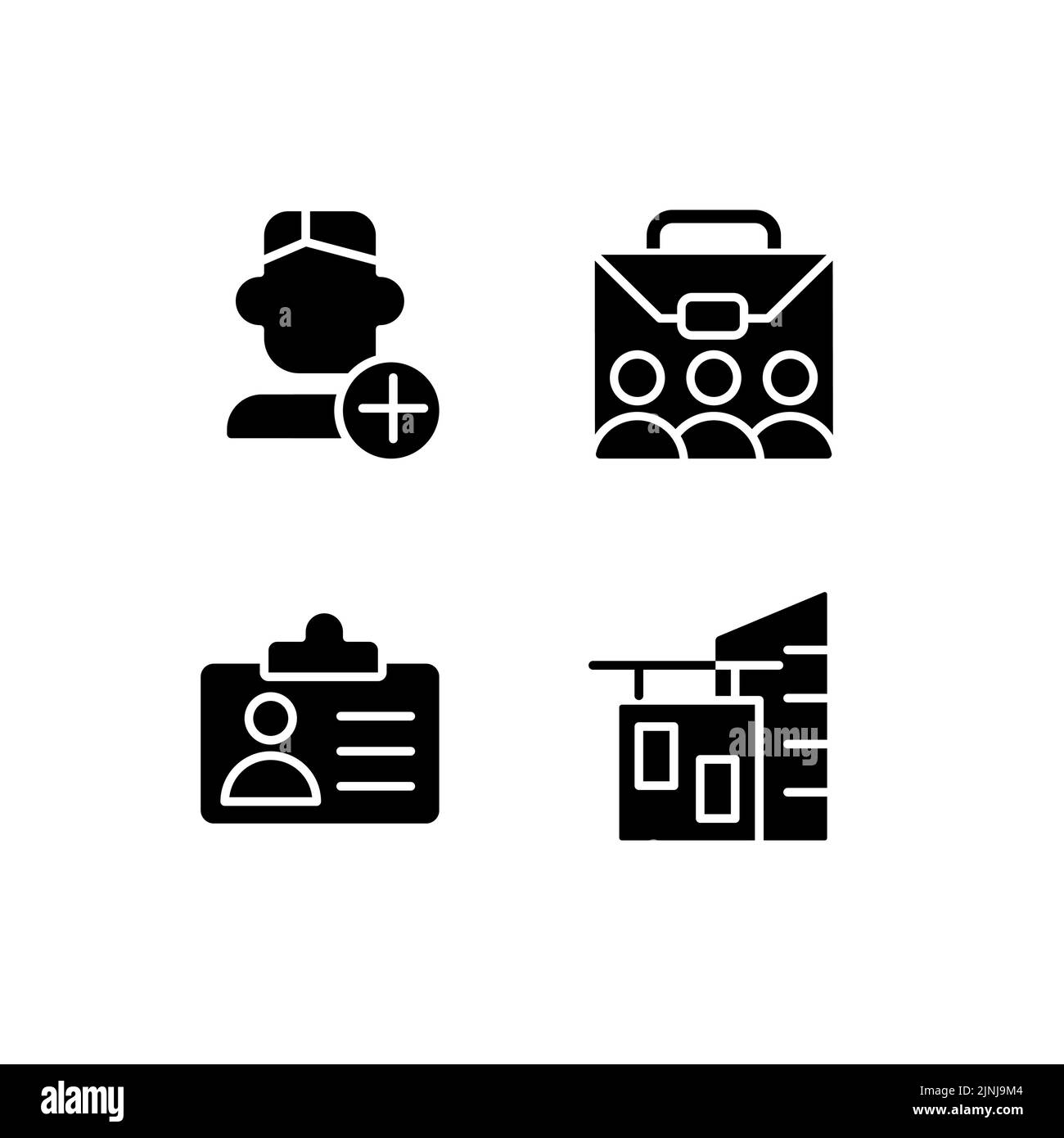 Workplace icons black set hi-res stock photography and images - Alamy