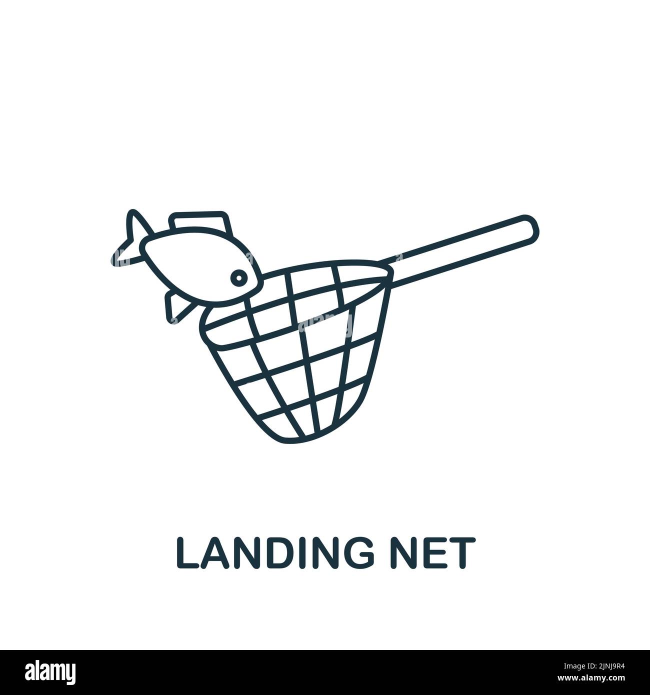 Landing Net icon. Monochrome simple Fishing icon for templates, web ...